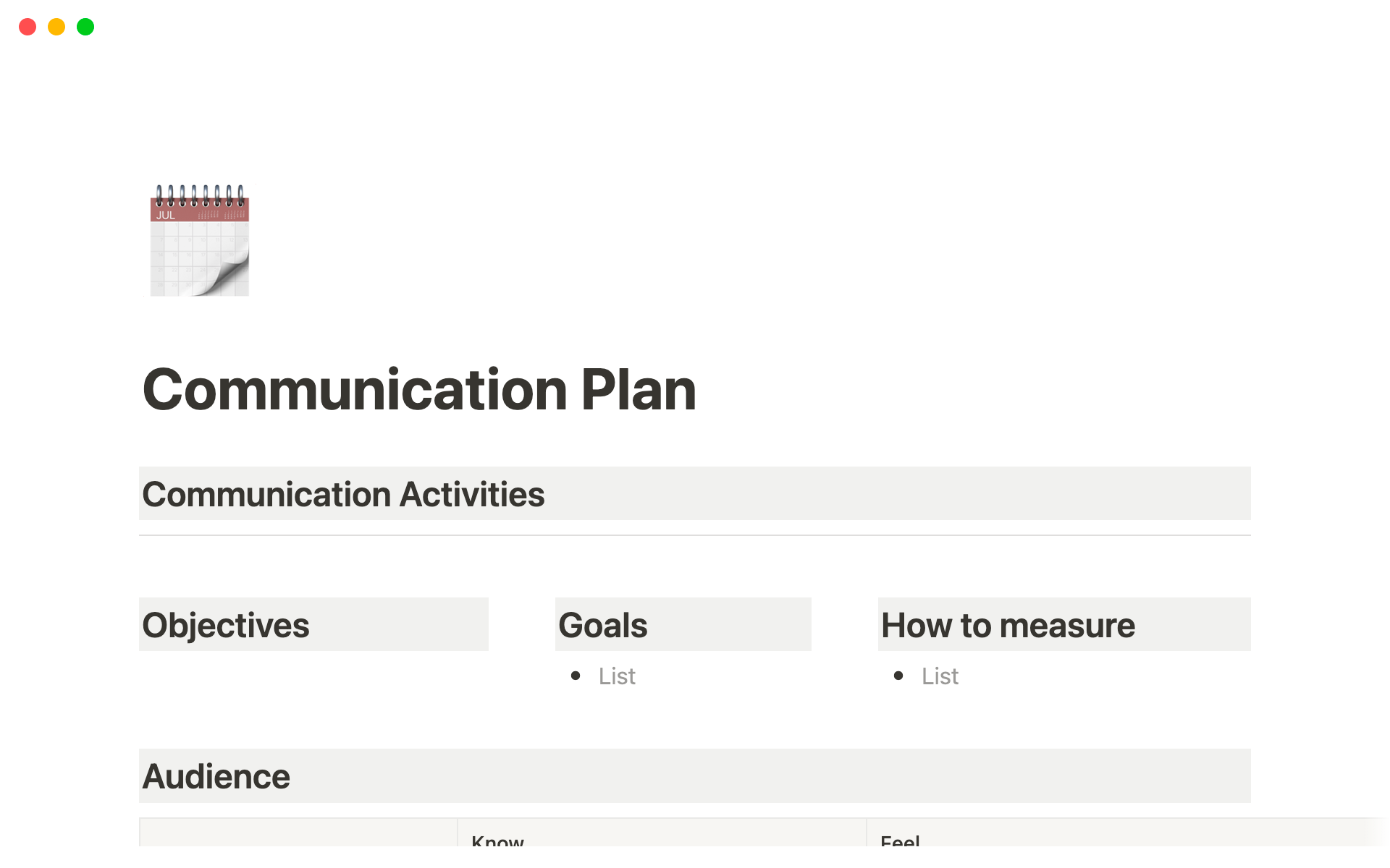 Strategic Communication Planner Template by Tharus | Notion Marketplace
