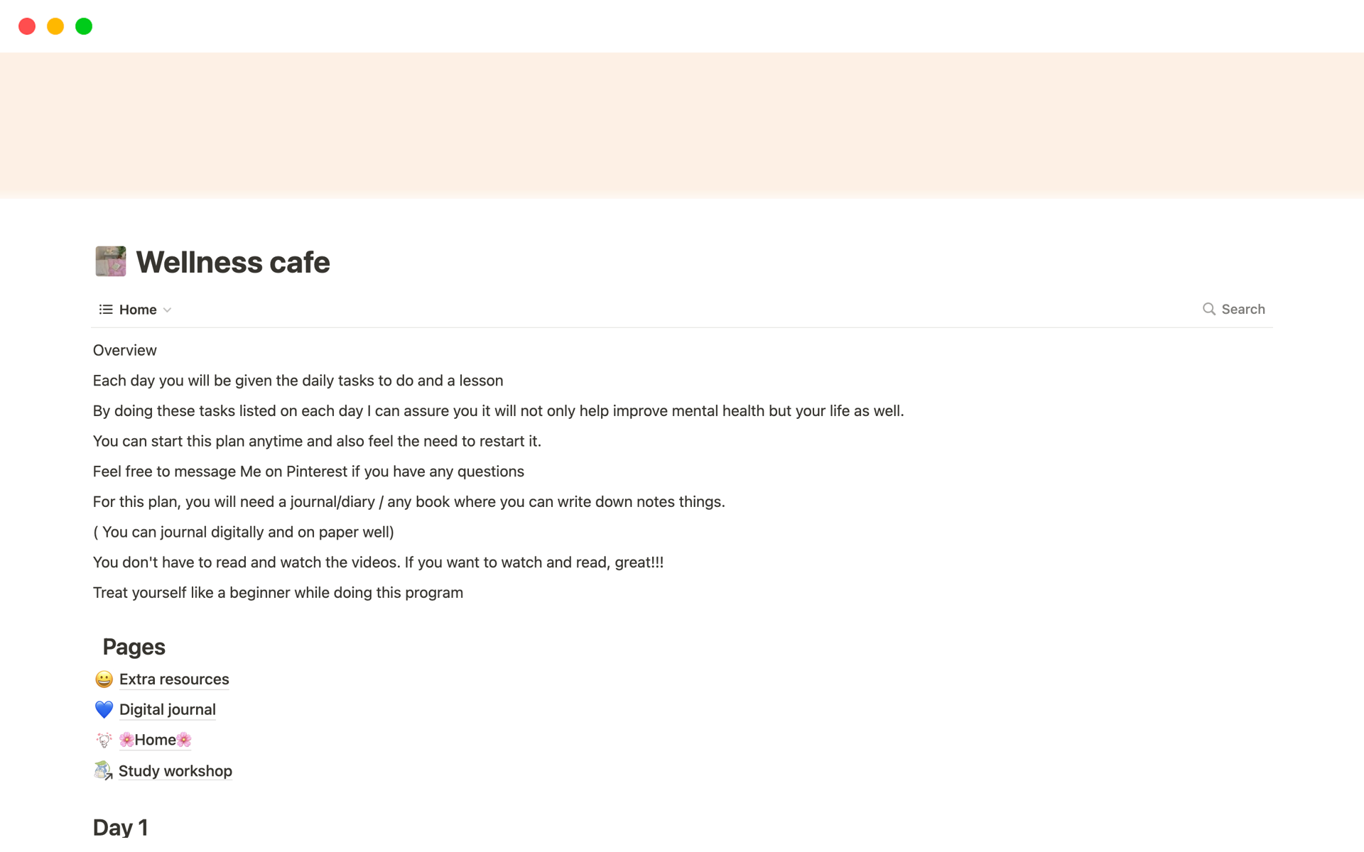 Wellness cafe Template by Aukia | Notion Marketplace