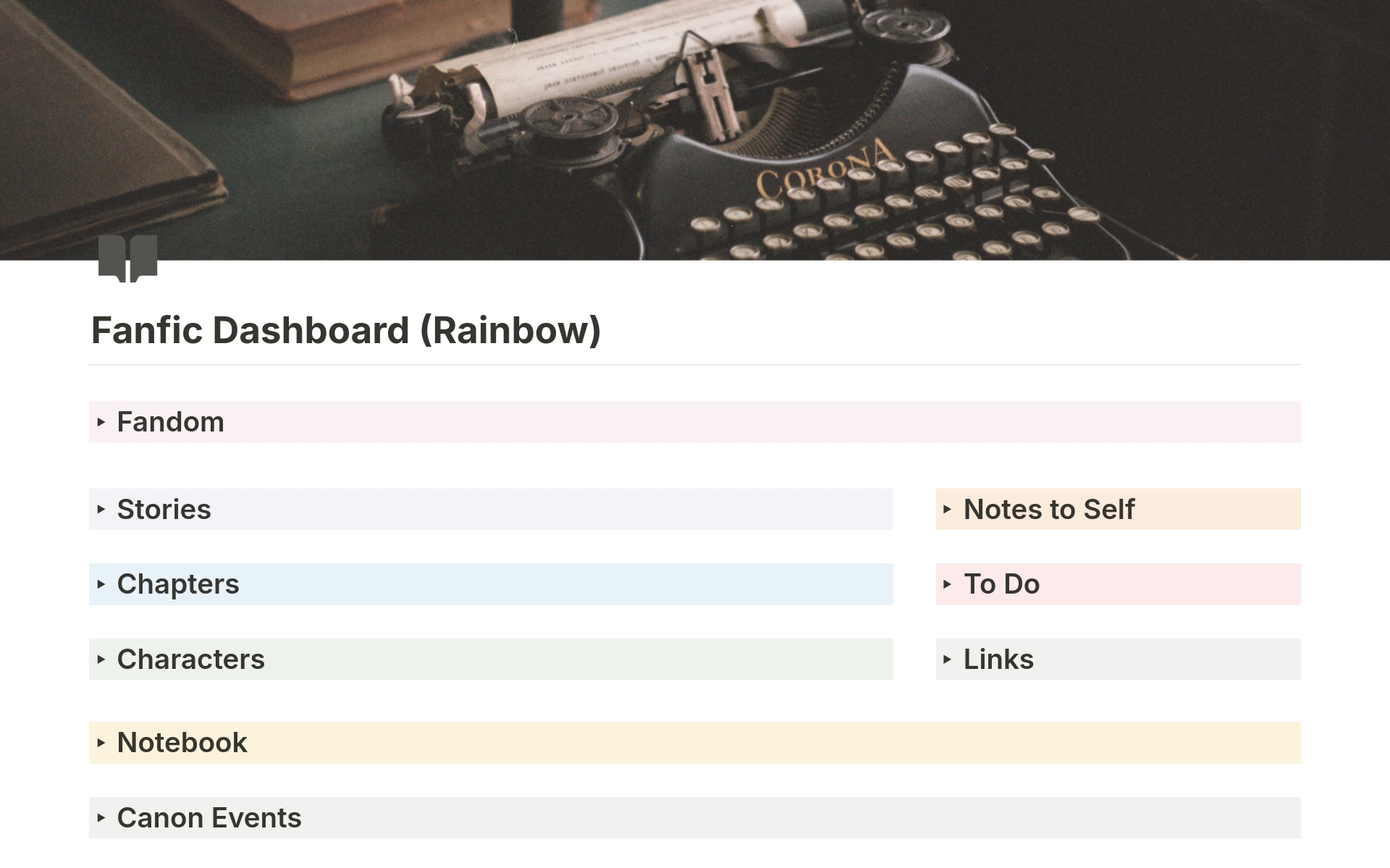 Home Dashboard (Rainbow) Template by PopCultureArchaeologist | Notion Marketplace