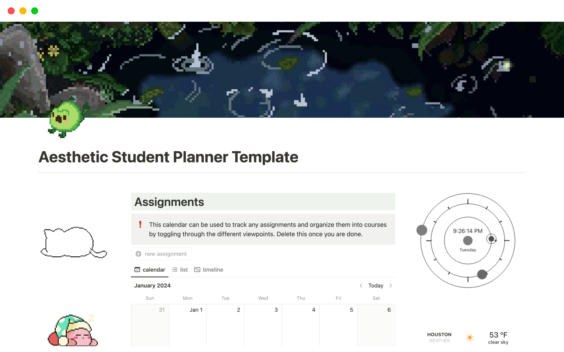 Simple Aesthetic Student Acadashboard Template | Notion Marketplace