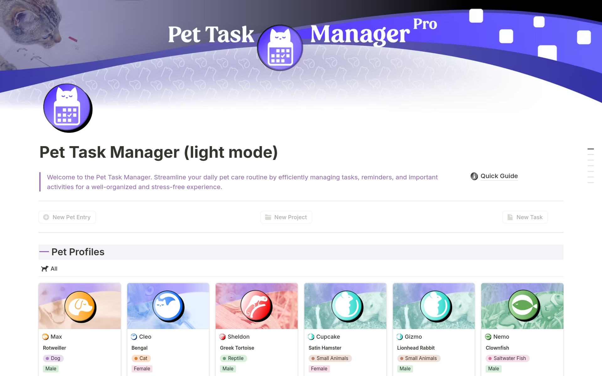All-in-One Pet Wellness Dashboard Template | Notion Marketplace