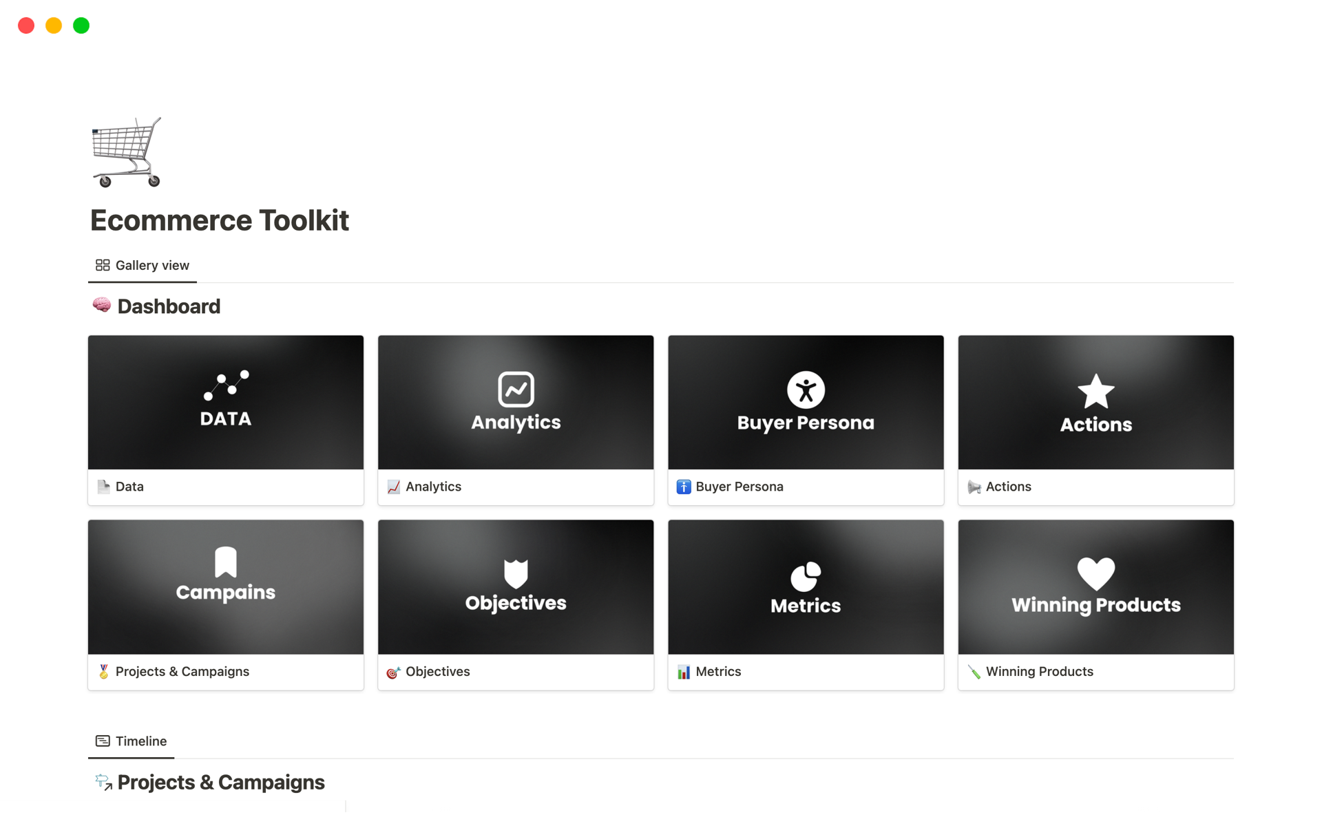 Ecommerce Toolkit Template | Notion Marketplace