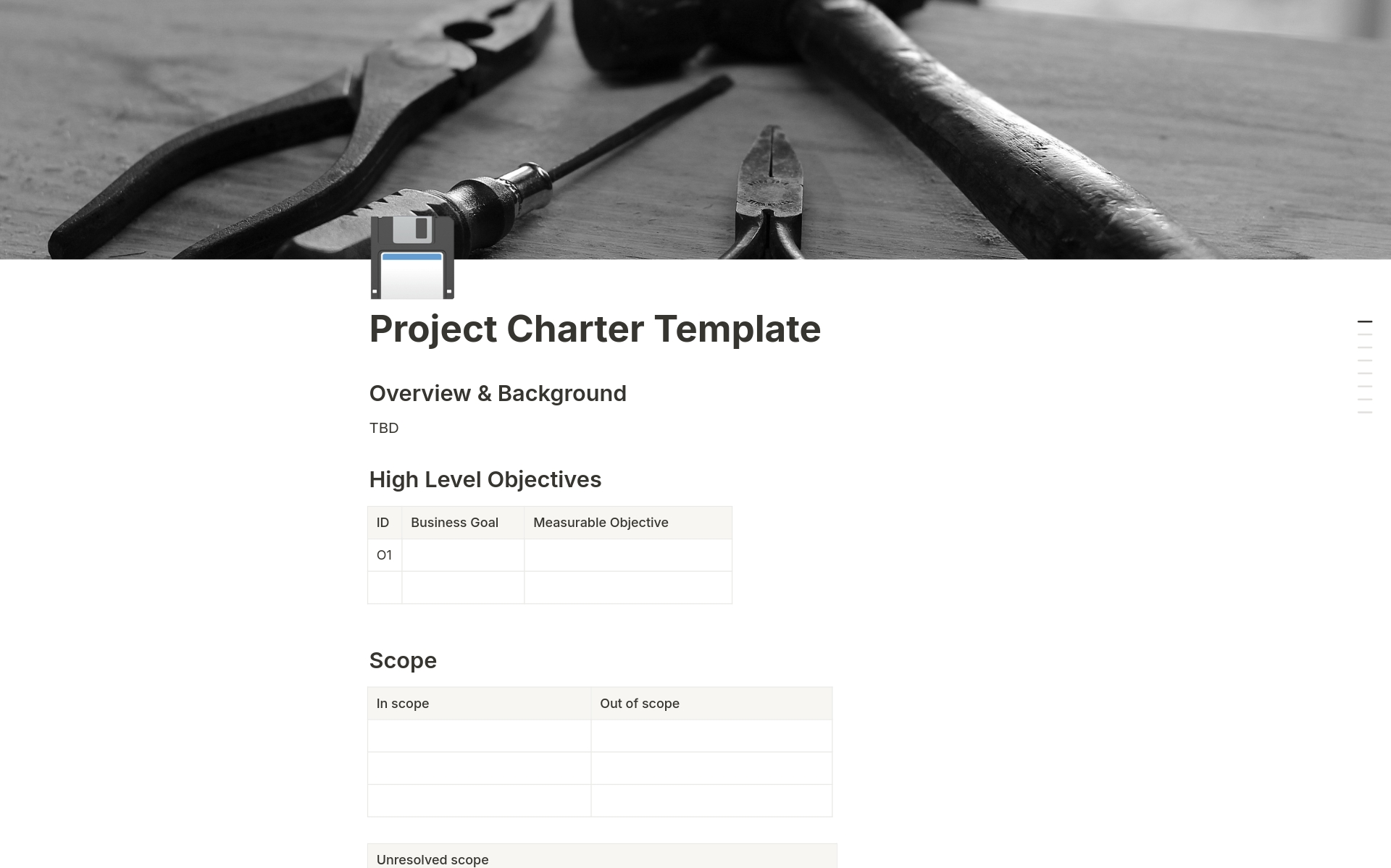Project Charter Template by Javier Alvarez | Notion Marketplace