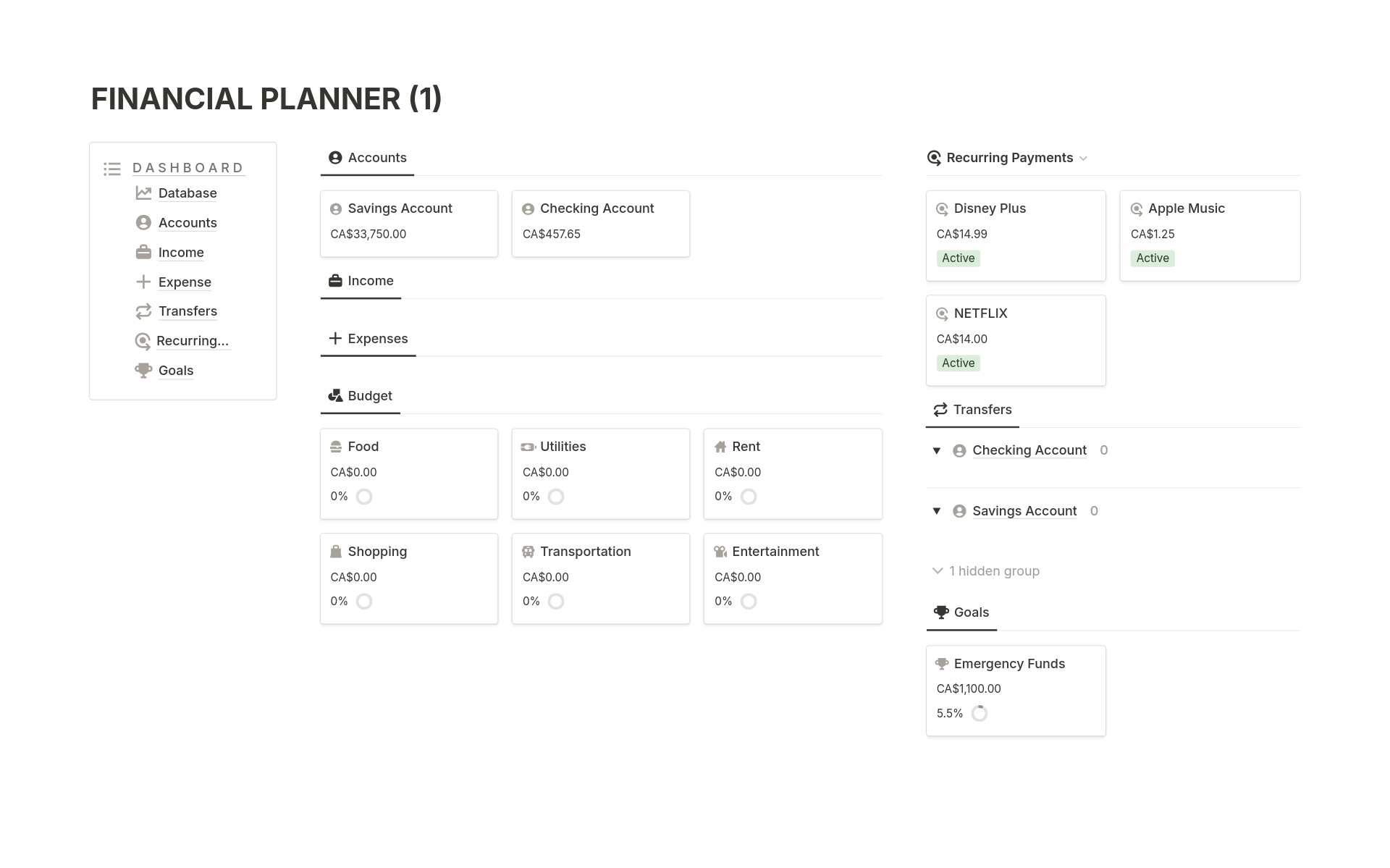 Financial Planner Template | Notion Marketplace