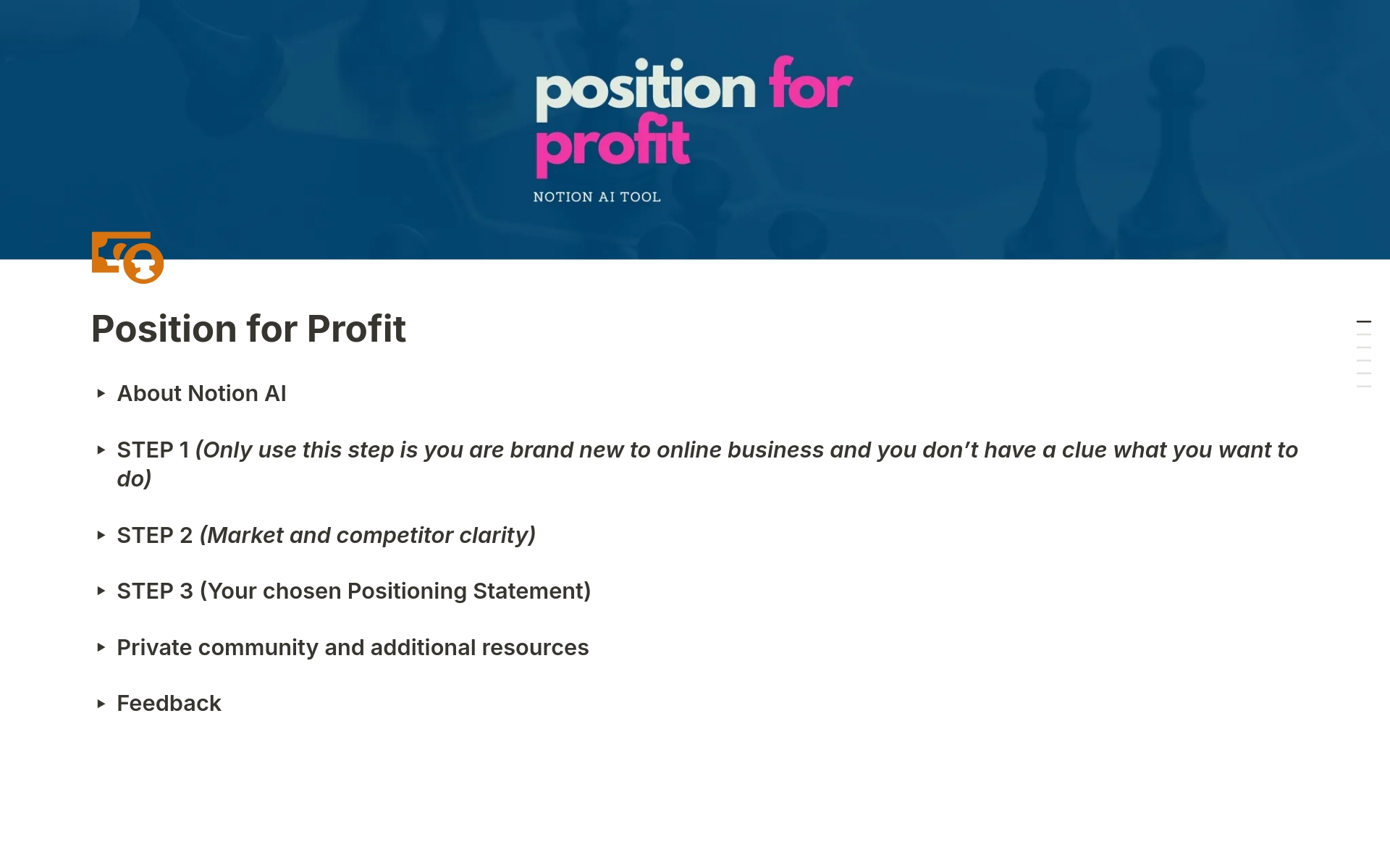Positioning Strategy Framework Template | Notion Marketplace Positioning Strategy Framework Template | Notion Marketplace