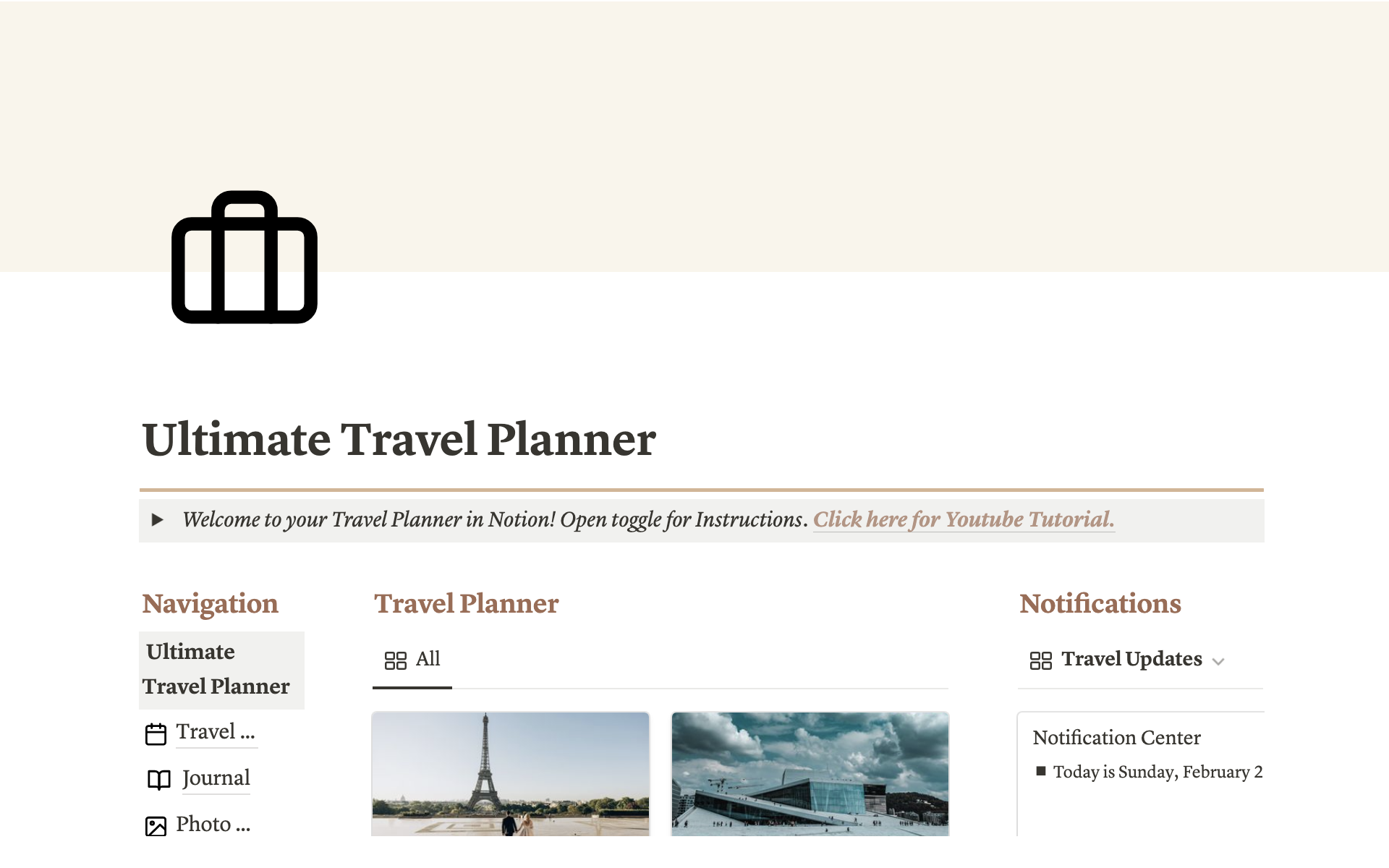 Ultimate Travel Planner Template by Nica of The Seeker Society | Notion Marketplace