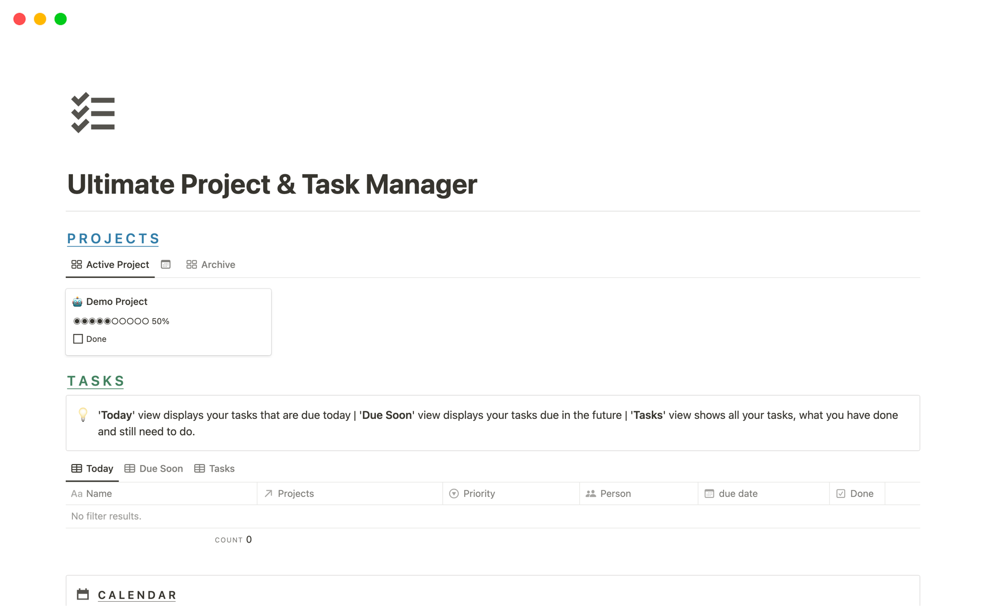 The Simple Project Manager Template | Notion Marketplace