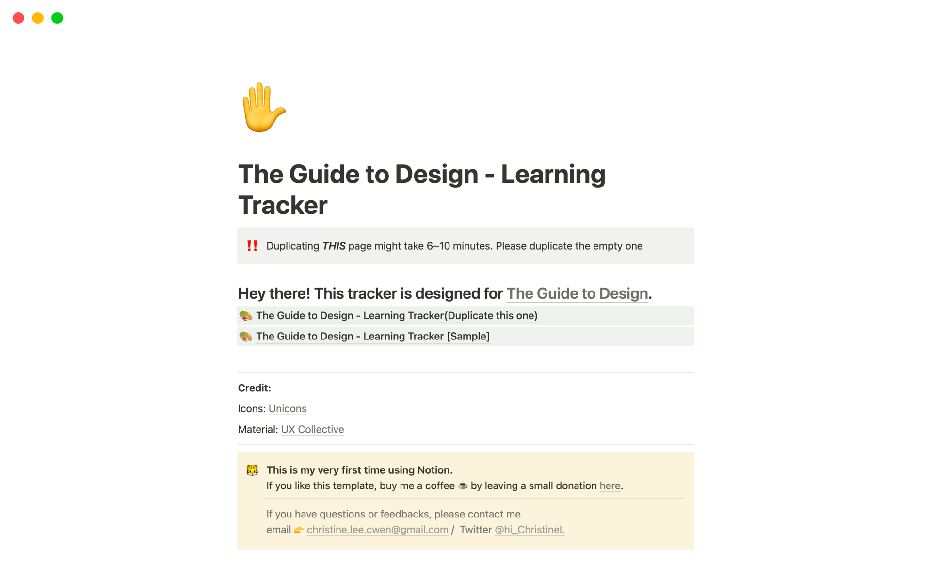 The Guide to Design - Learning Tracker Template | Notion Marketplace