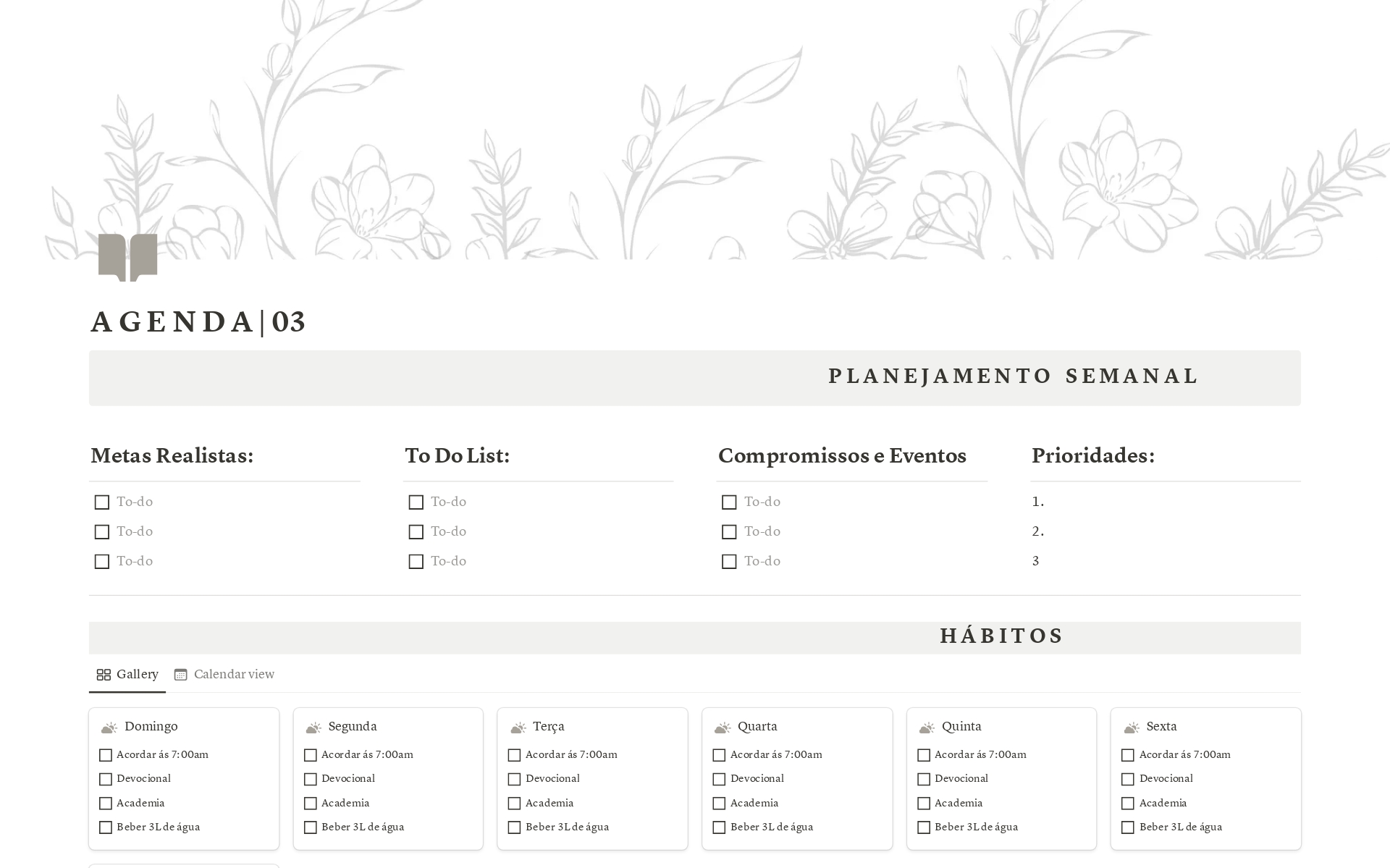 Modelo Rotina e Planejamento | Marketplace do Notion