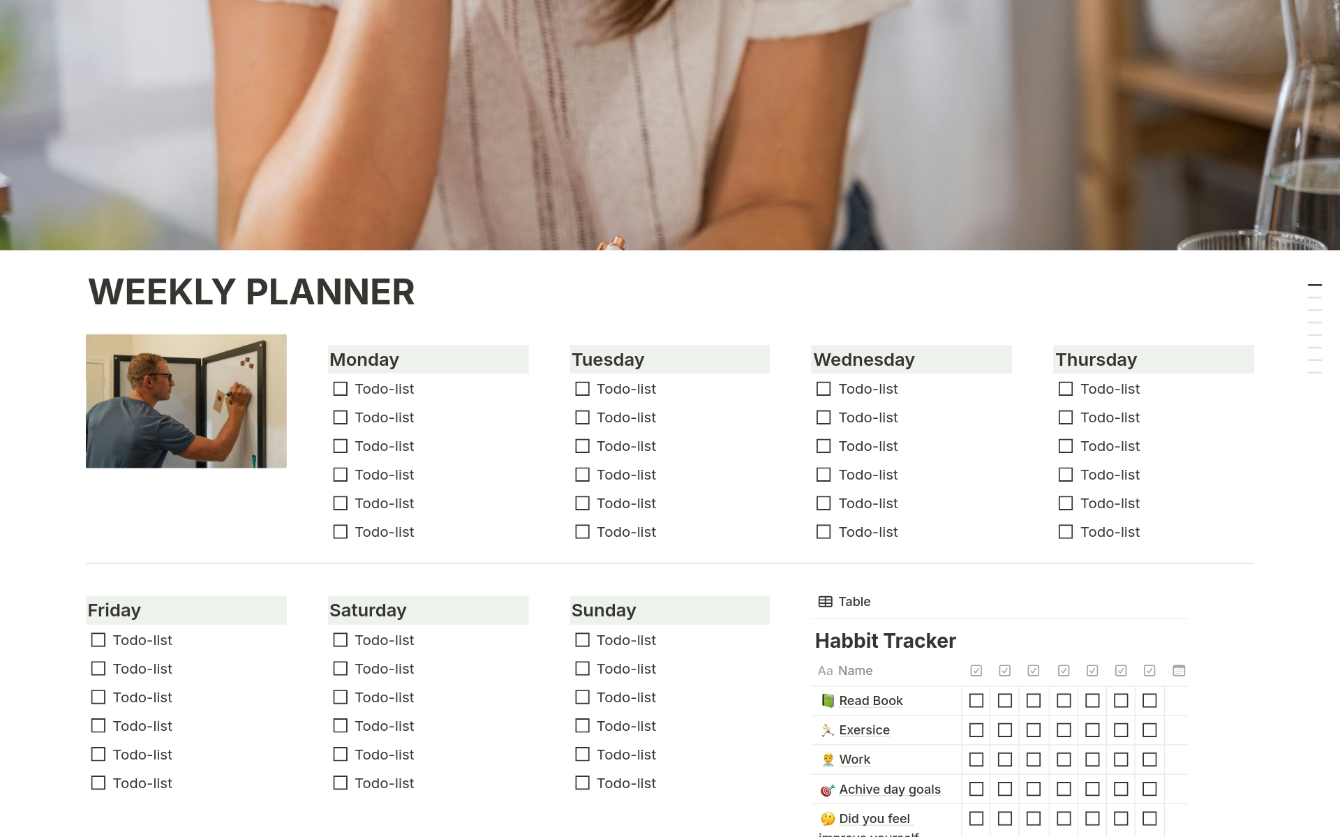 Purple weekly planner Template | Notion Marketplace