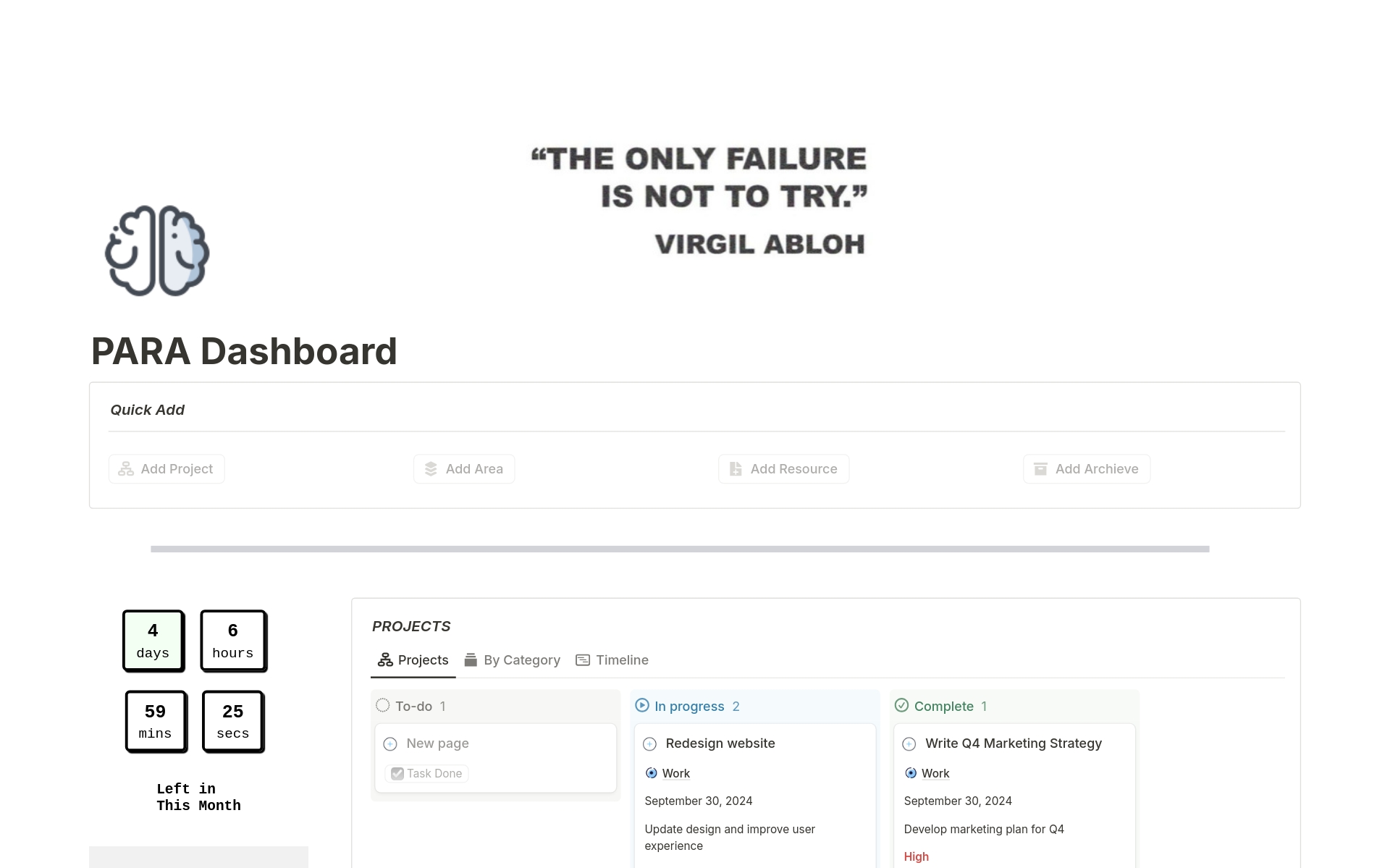 PARA-landing page Template | Notion Marketplace