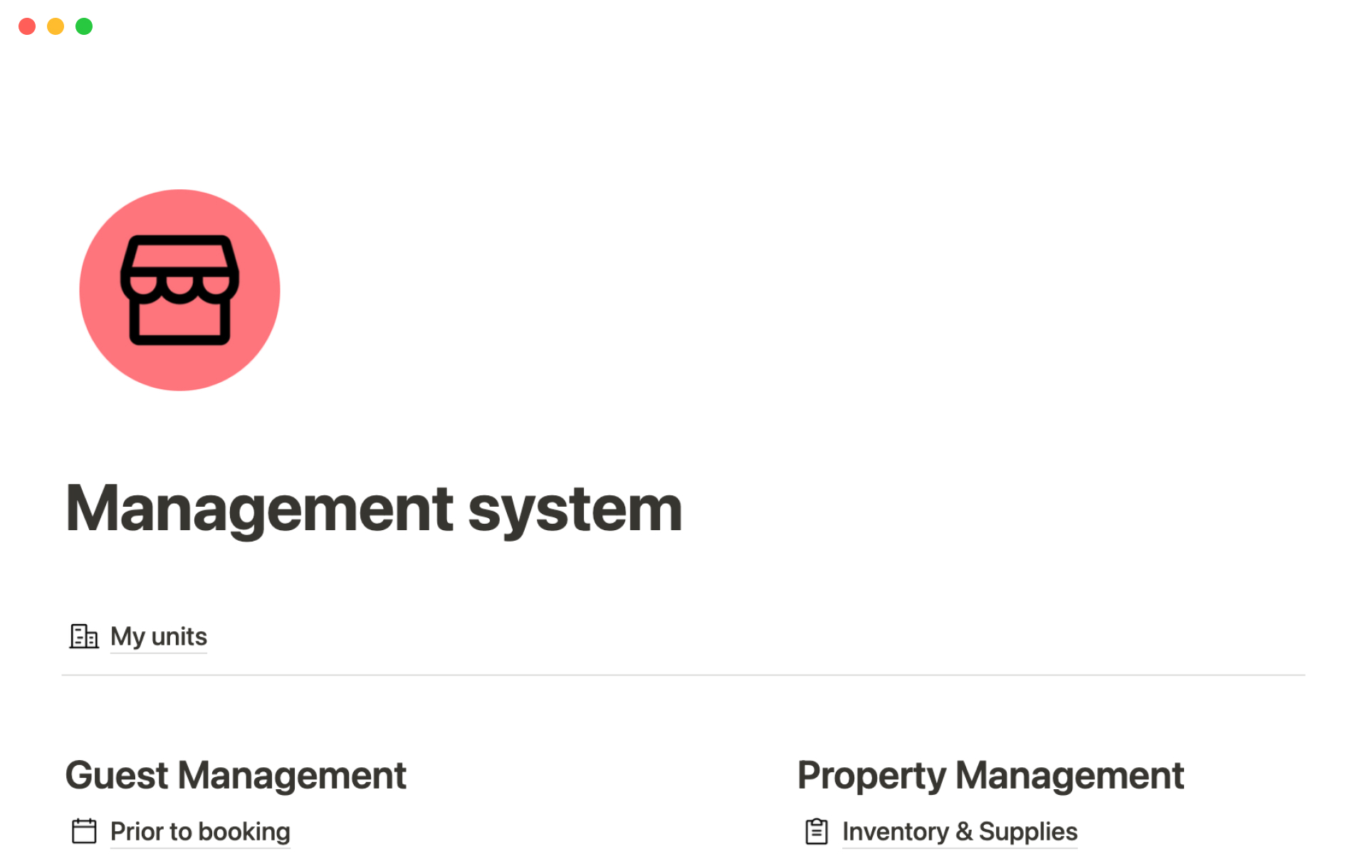 Basic Airbnb Management System Template | Notion Marketplace
