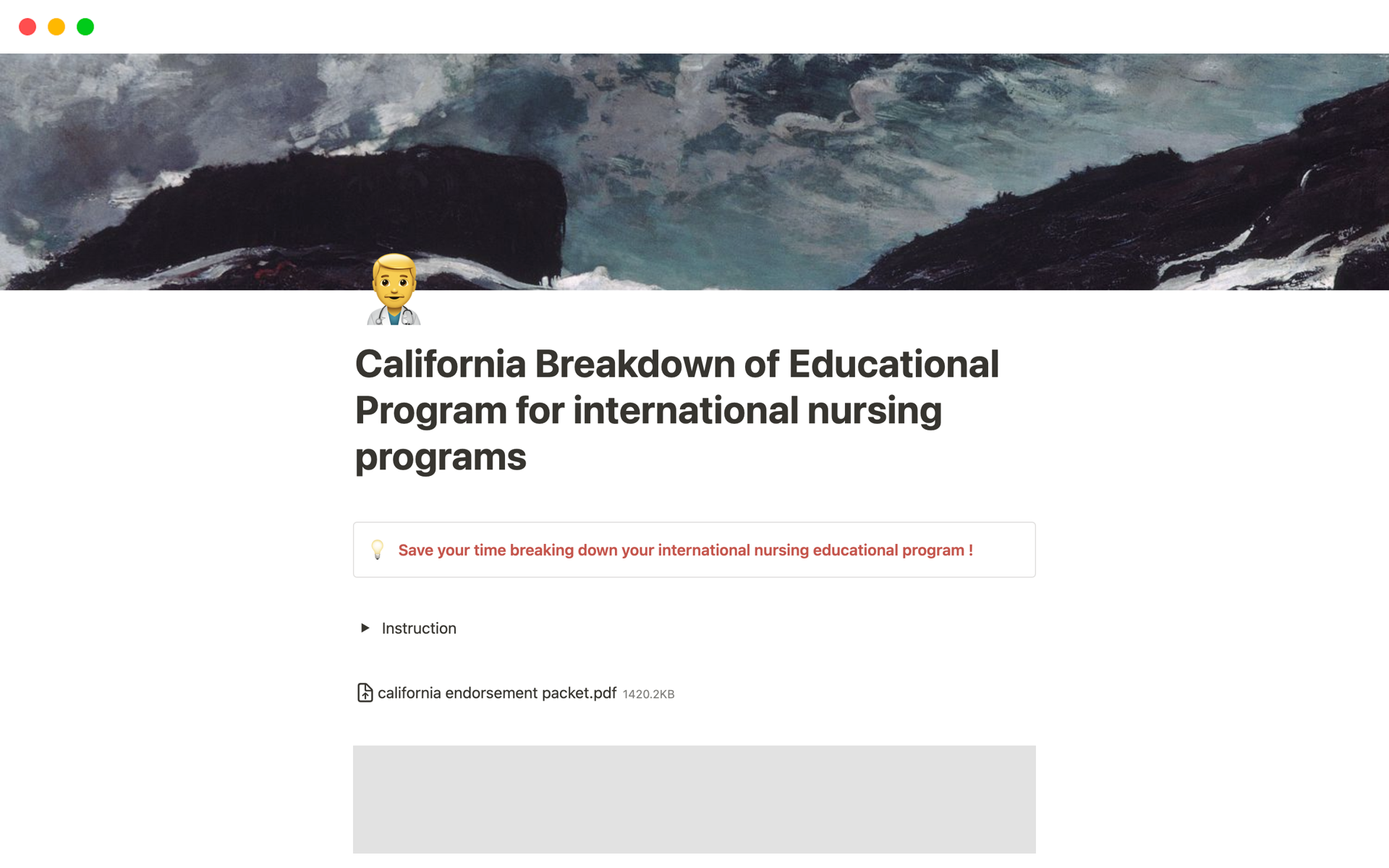 California Nurse Education Breakdown Helper Template | Notion Marketplace