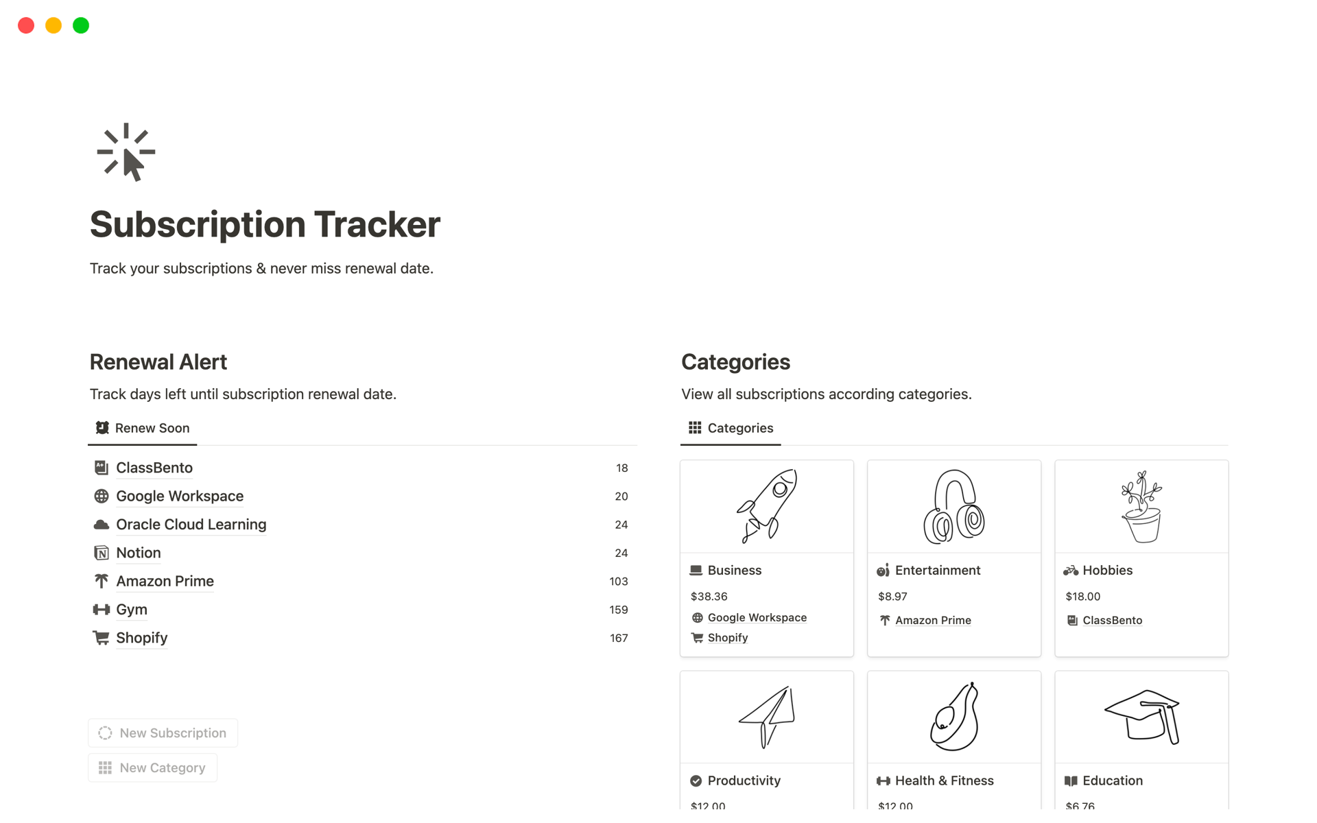 Subscription Tracker Template by TopSystems.io | Notion Marketplace