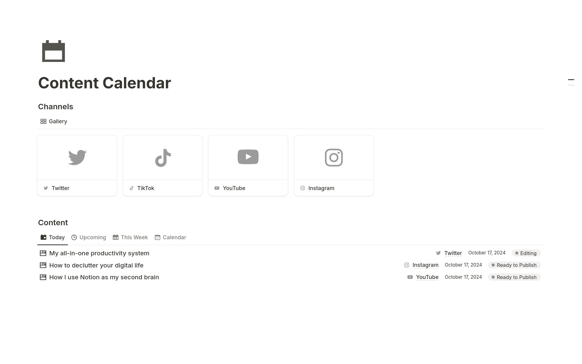 Best 10 Content Calendar Templates for Digital Marketers | Notion ...