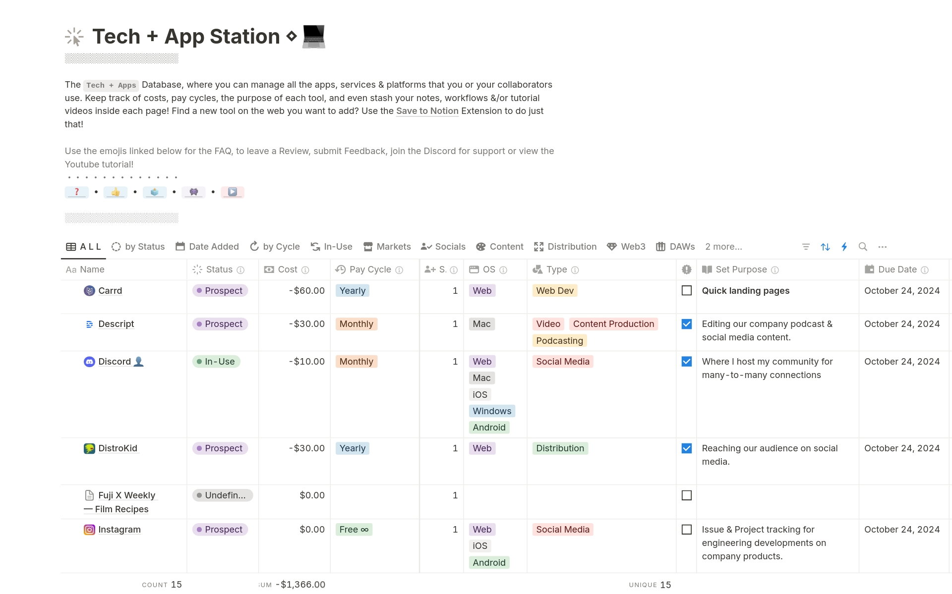 Tech + App Station 💻 Template | Notion Marketplace
