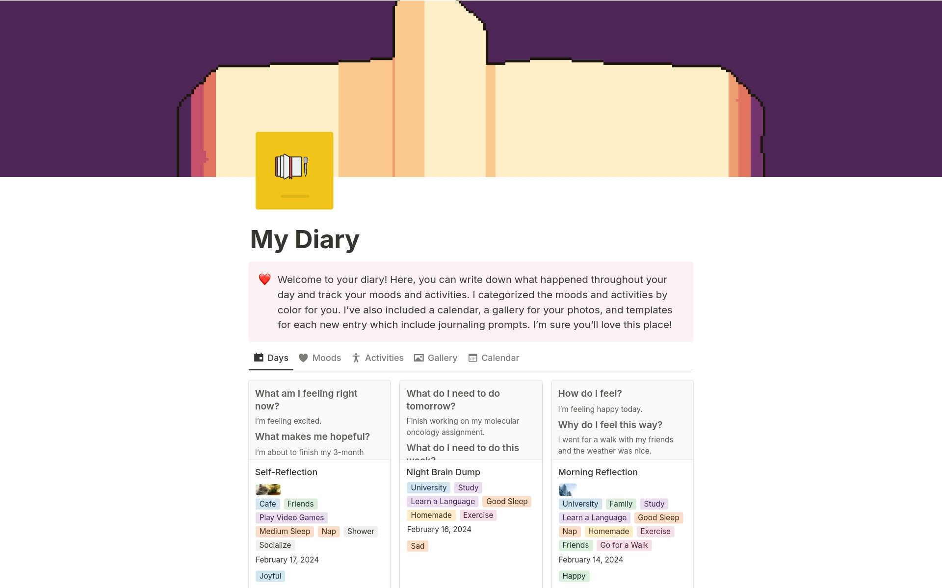 Simple Daily Journal Template | Notion Marketplace