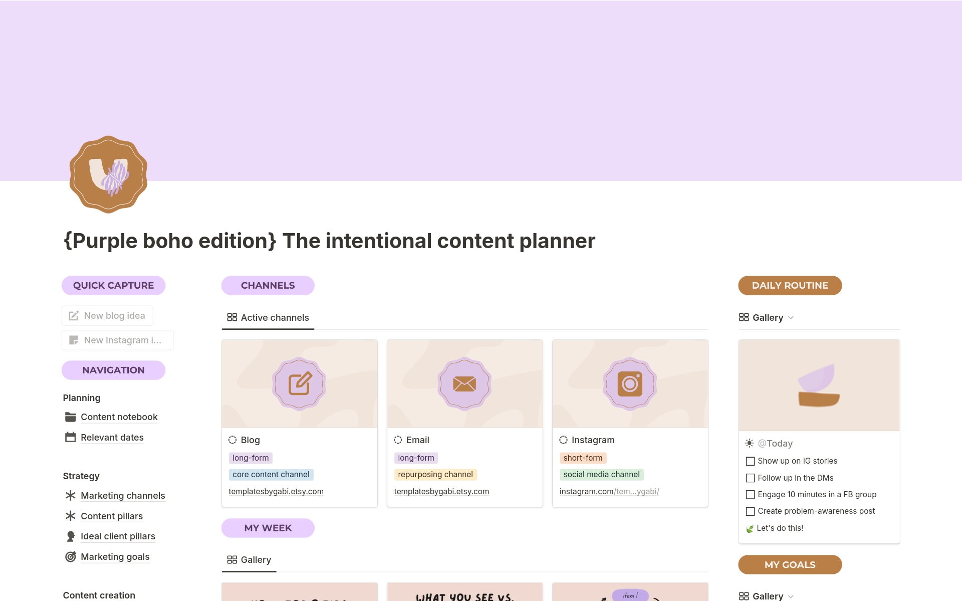 Content Planner Template by Productivity Prime | Notion Marketplace