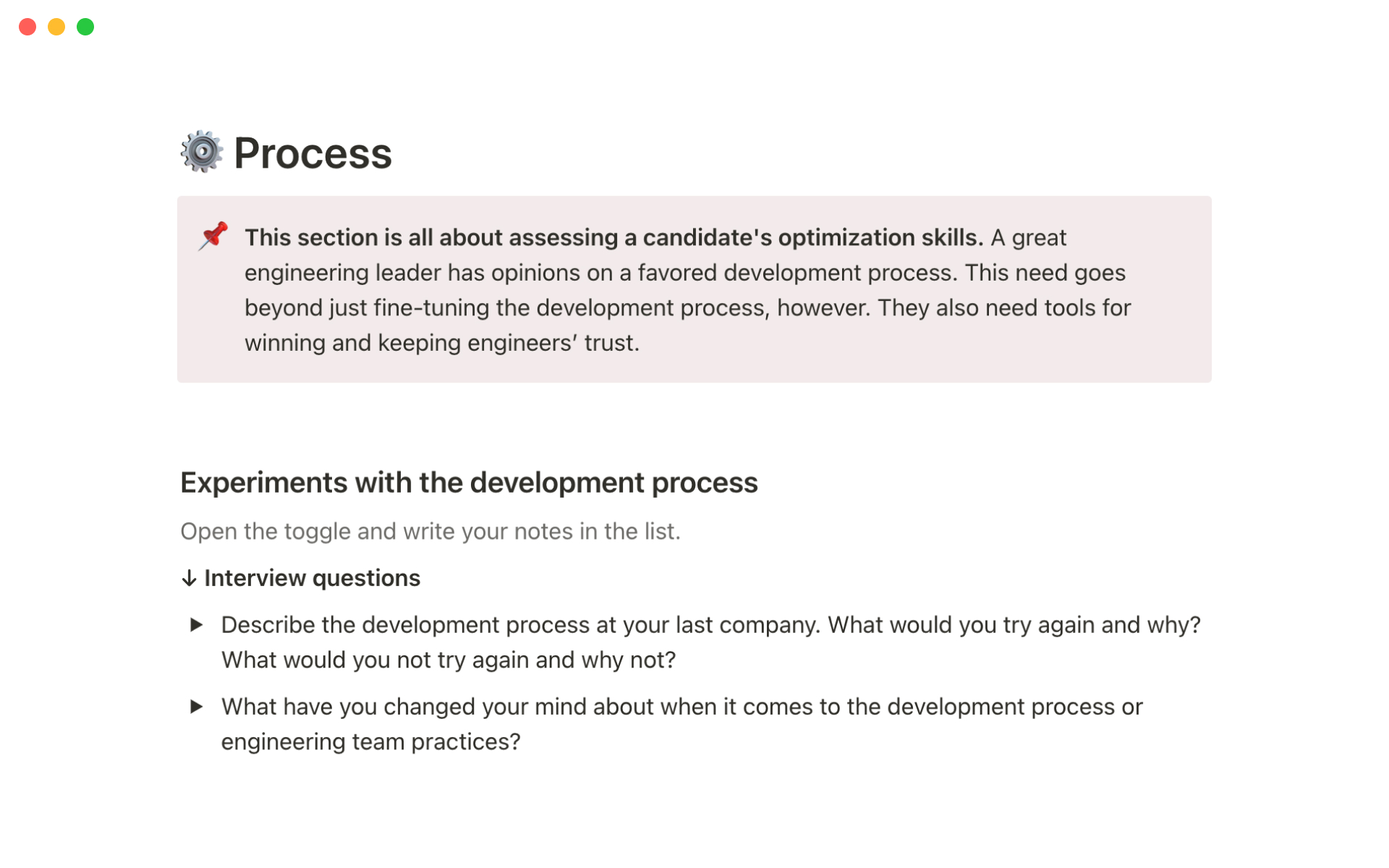 Shopify's VP of Engineering hiring cheatsheet Template | Notion Marketplace