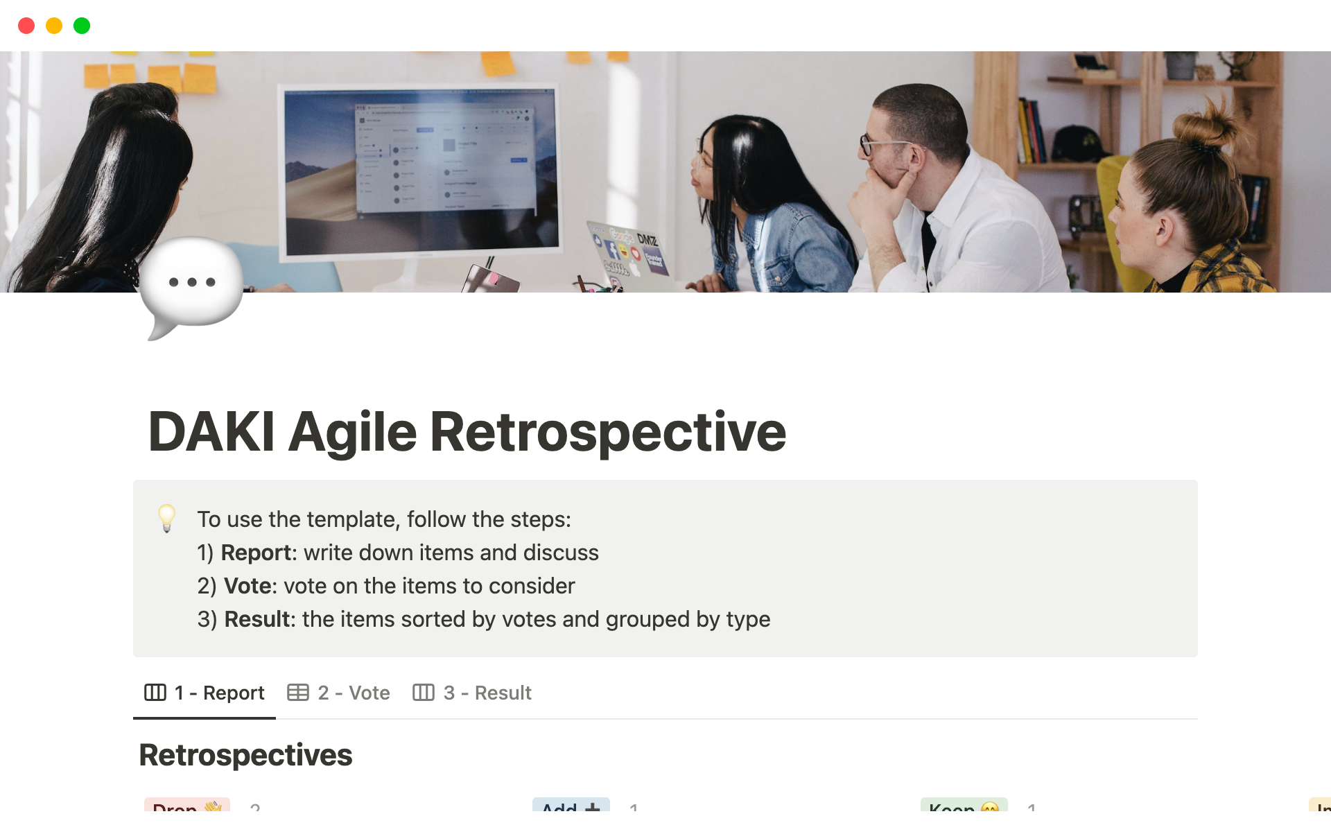 DAKI Agile Retrospective Template by António Pereira | Notion Marketplace