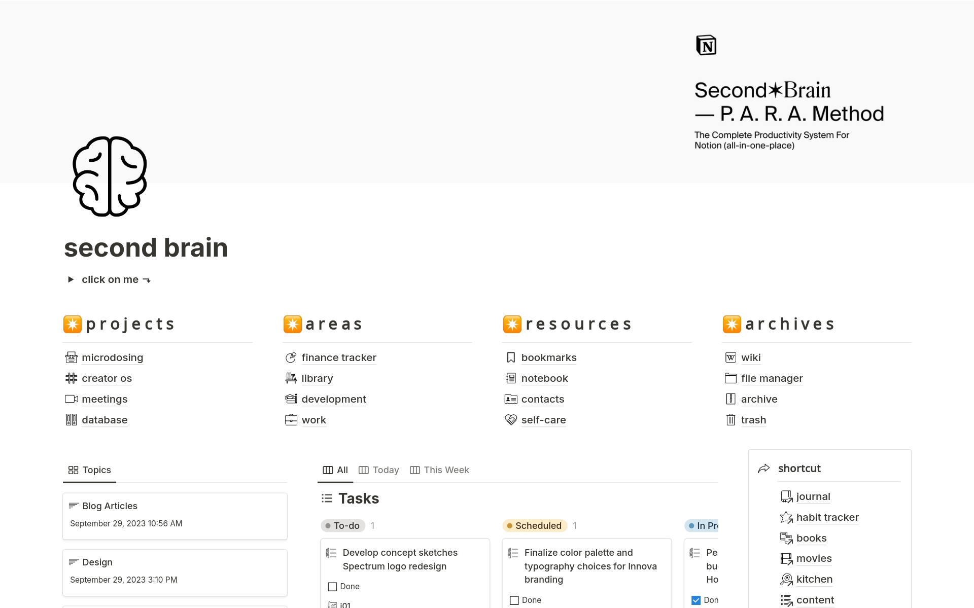 Second Brain Template | Notion Marketplace