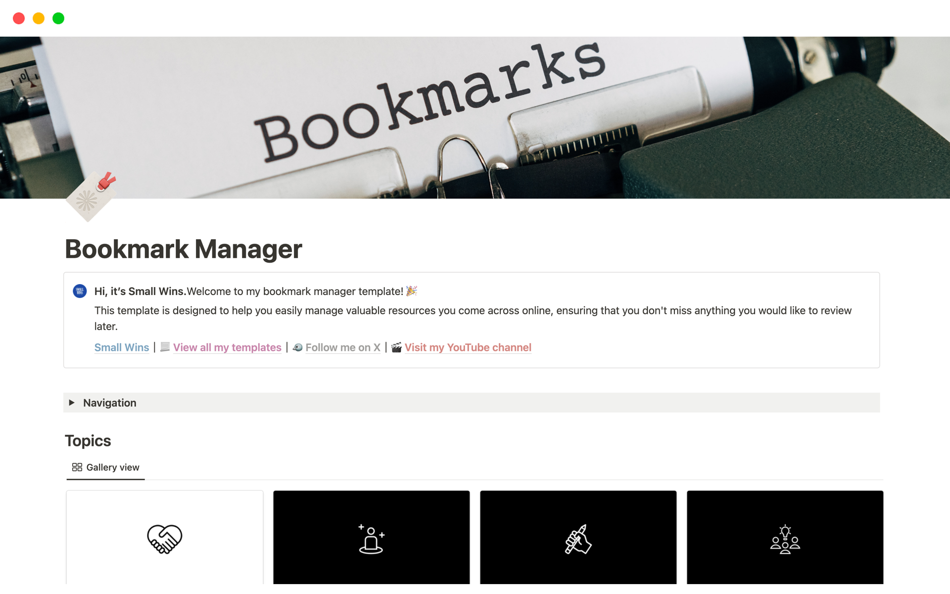 Bookmarks Manager Template by Symfonite | Notion Marketplace