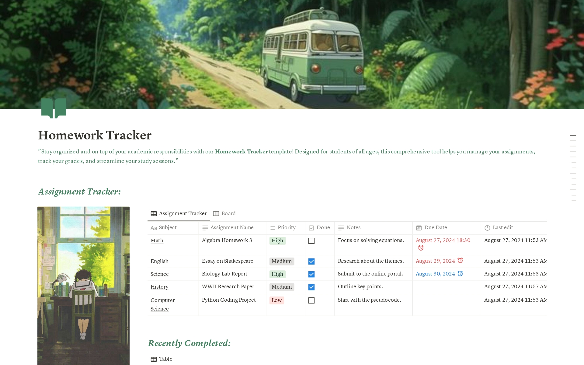 School Dashboard Template by Roba Faisal | Notion Marketplace