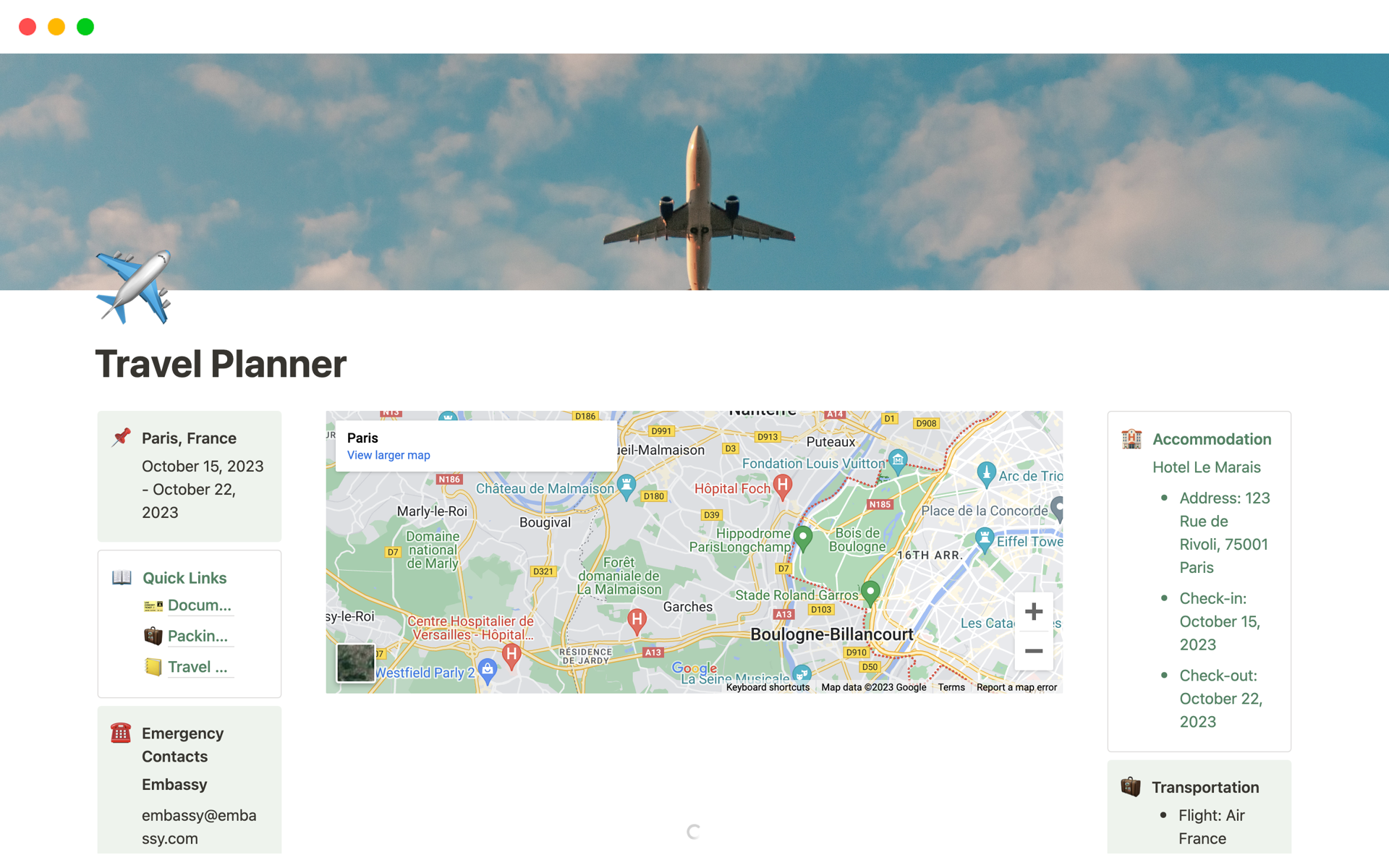 Travel Planner Template | Notion Marketplace