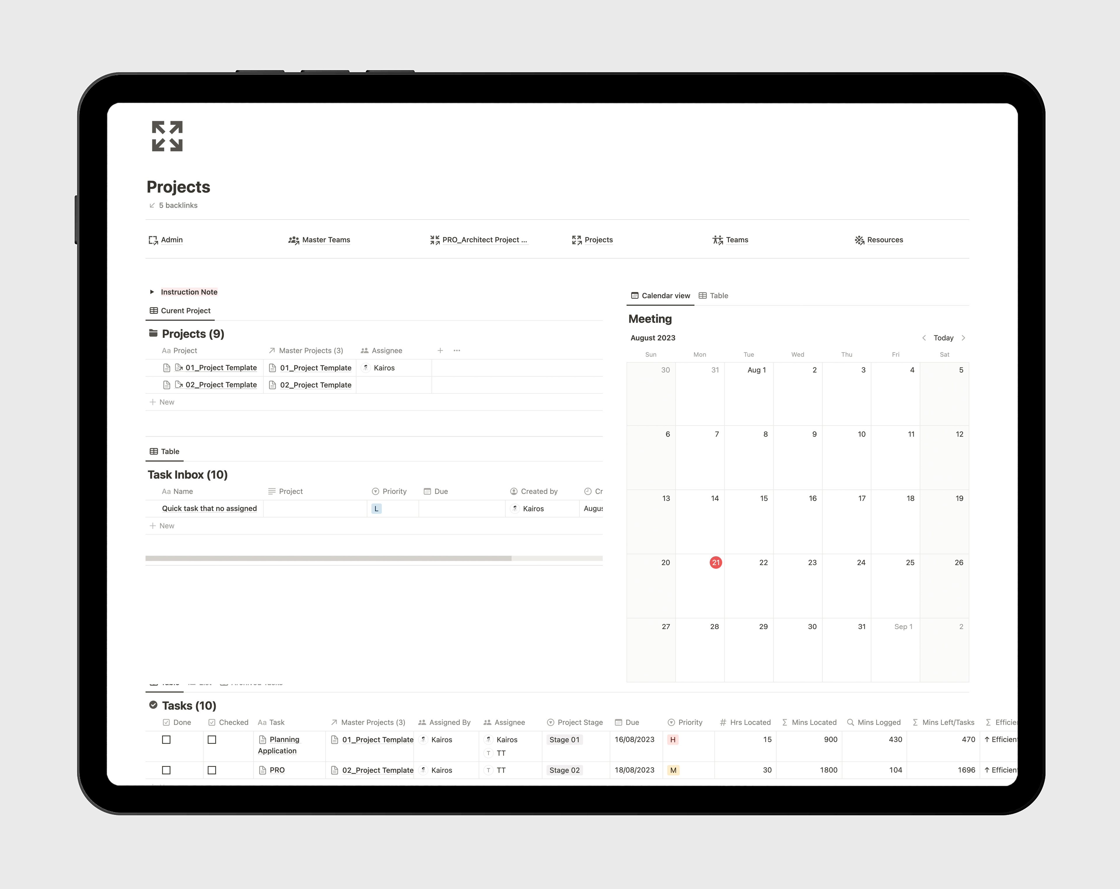 Architect Project Management PRO Template | Notion Marketplace