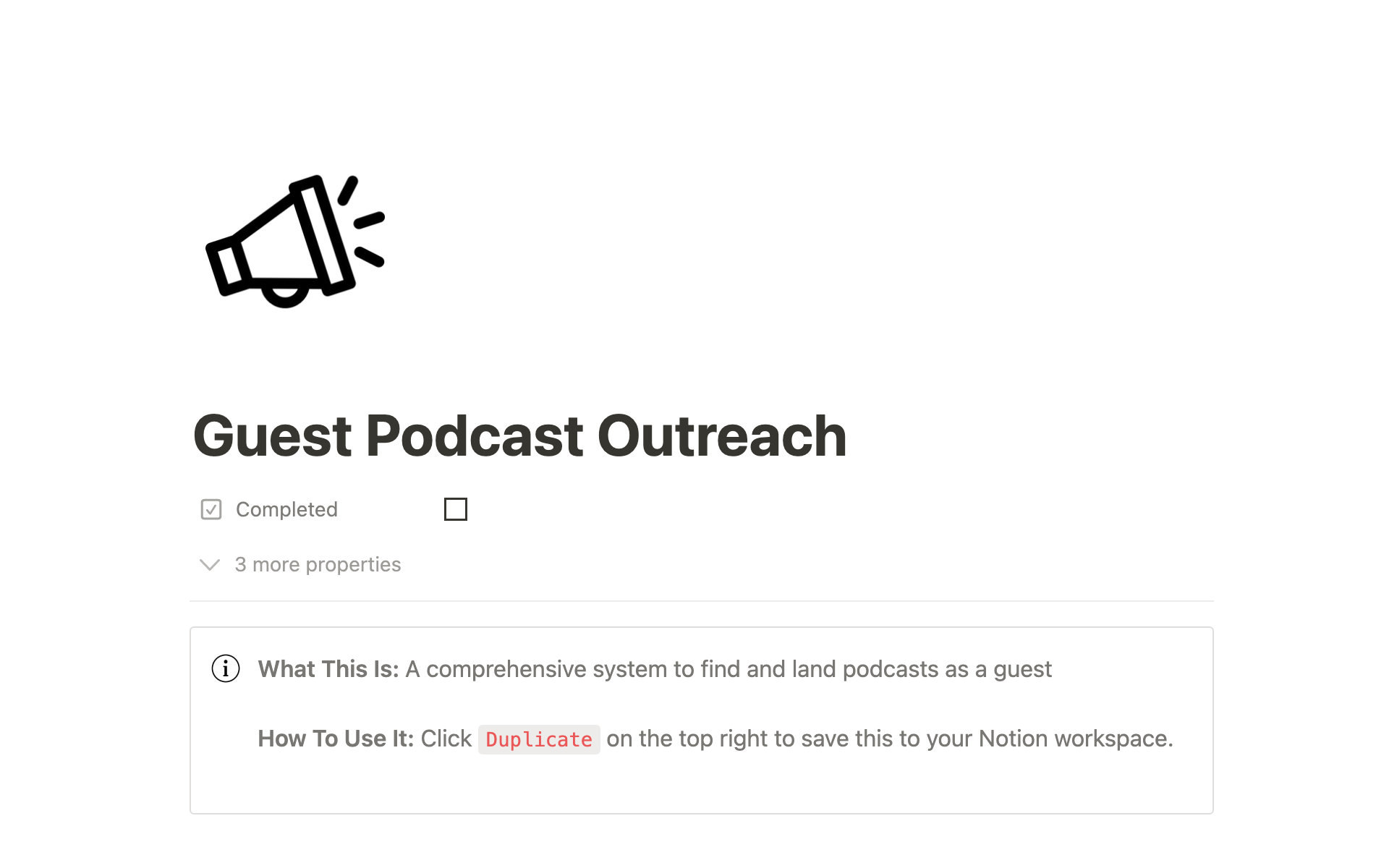 Guest Podcast Outreach Toolkit Template | Notion Marketplace