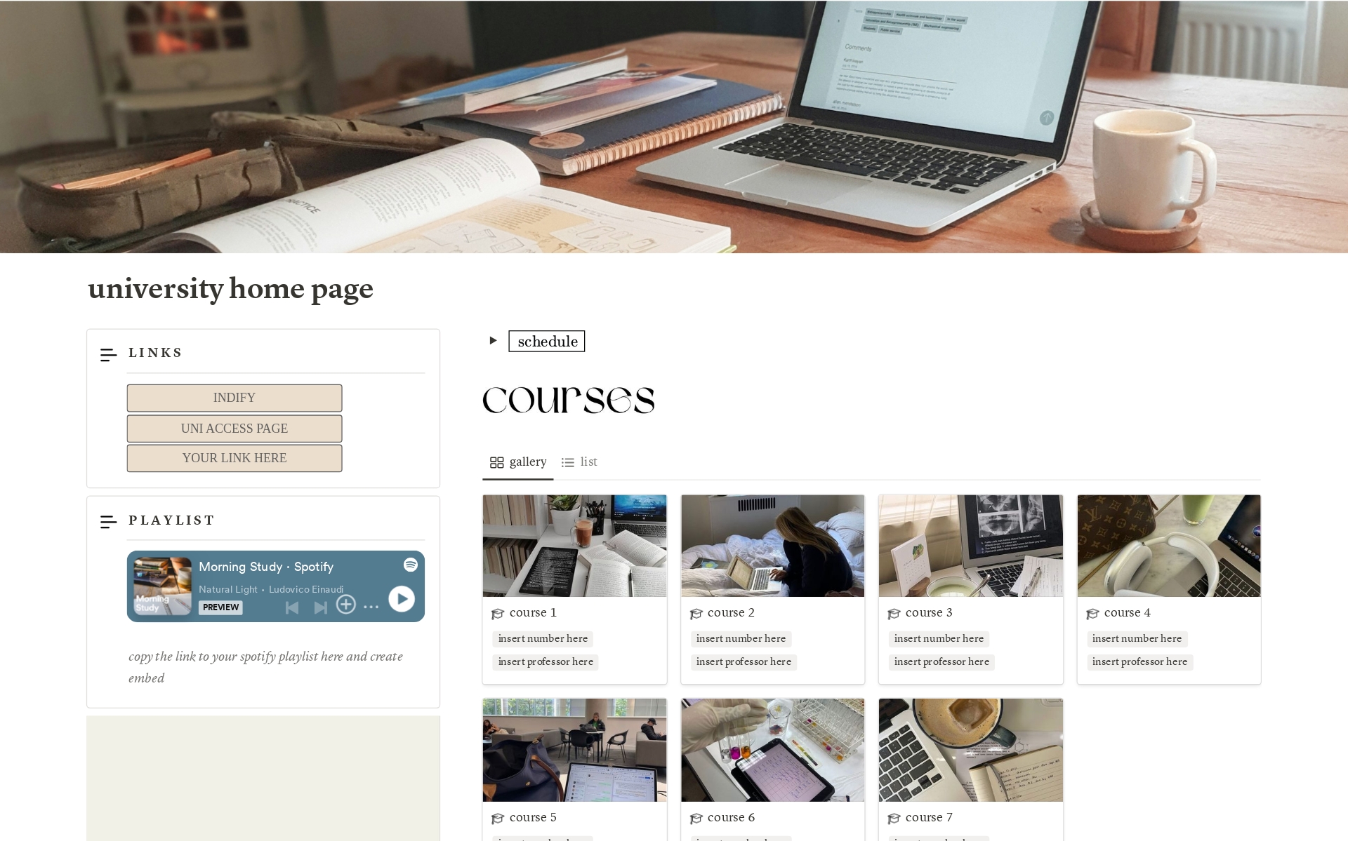 university home page Template | Notion Marketplace