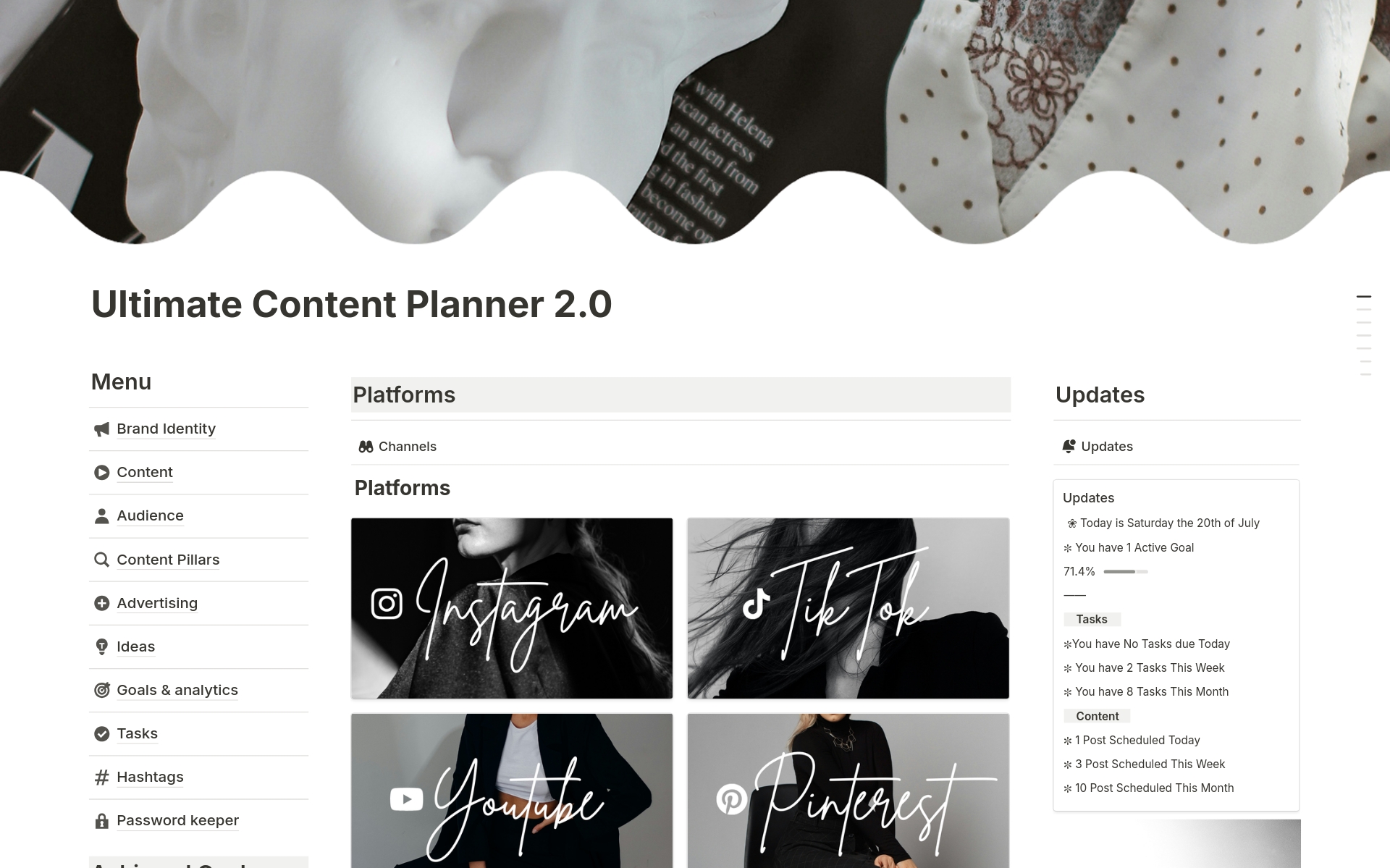 Ultimate Content Planner for Social Media Template by The Goodies Lab | Notion Marketplace