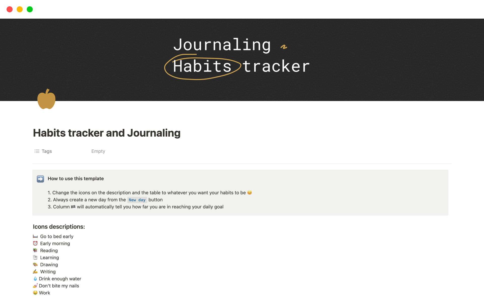 Journal & Habit Tracker | Notion Template Template | Notion Marketplace