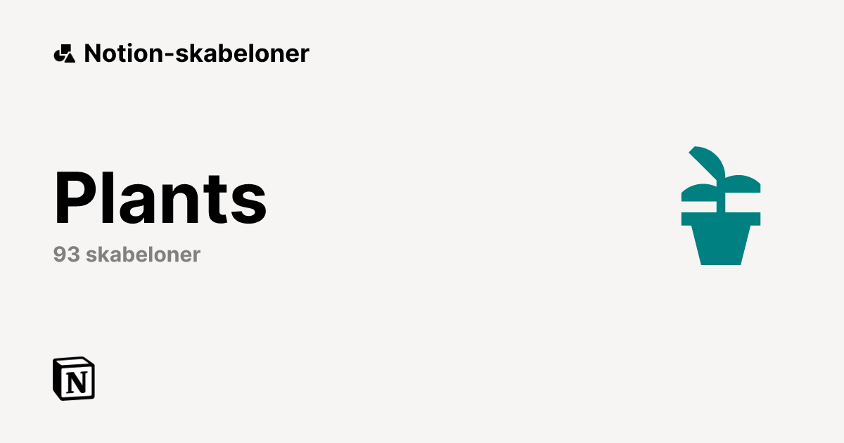 Bedste Plants-skabeloner fra Notion | Notion Marketplace