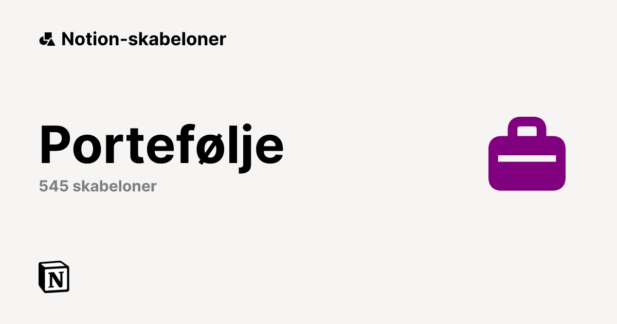 Bedste Portefølje-skabeloner fra Notion | Notion Marketplace