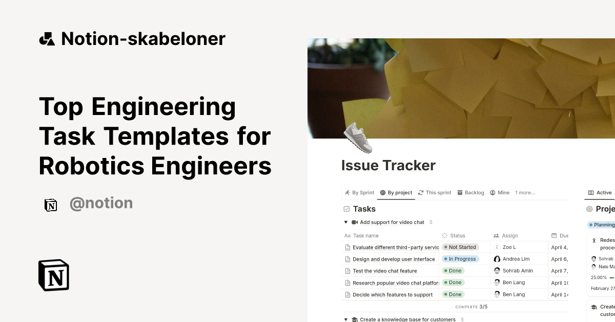 Top Engineering Task Templates for Robotics Engineers | Notion ...