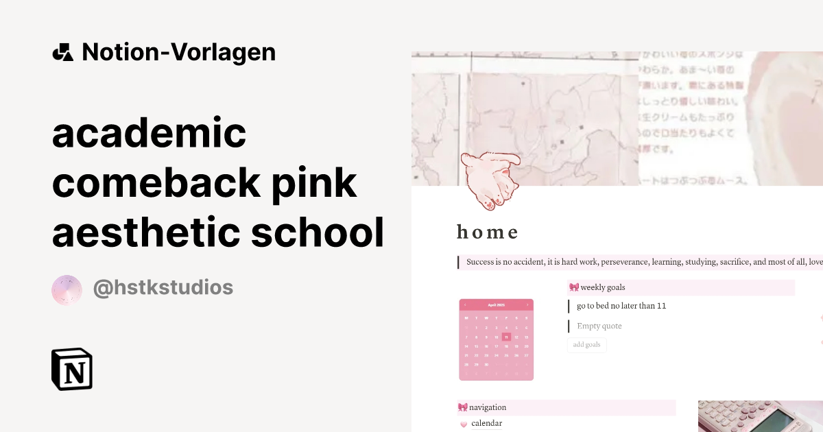 academic comeback pink aesthetic school Vorlage von hstk.studios ...
