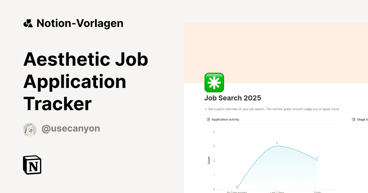 Aesthetic Job Application Tracker Vorlage | Notion-Marketplace