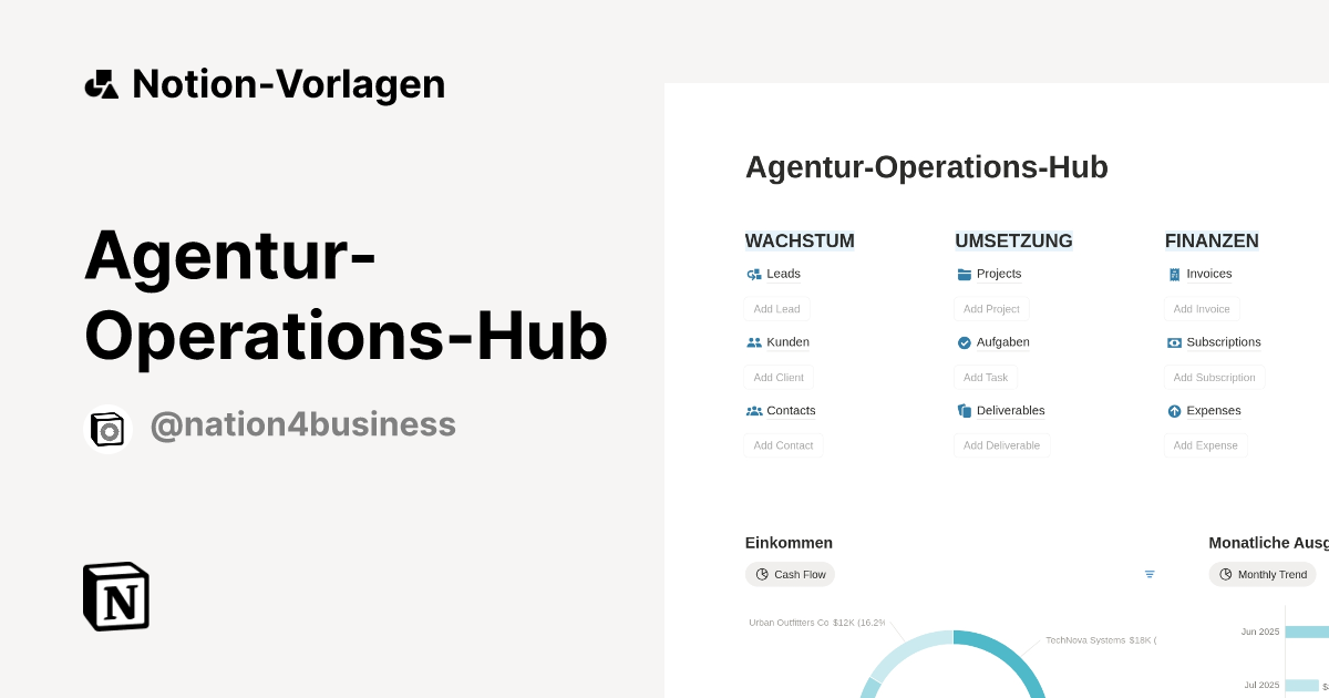 Agency Operating Hub Vorlage | Notion-Marketplace