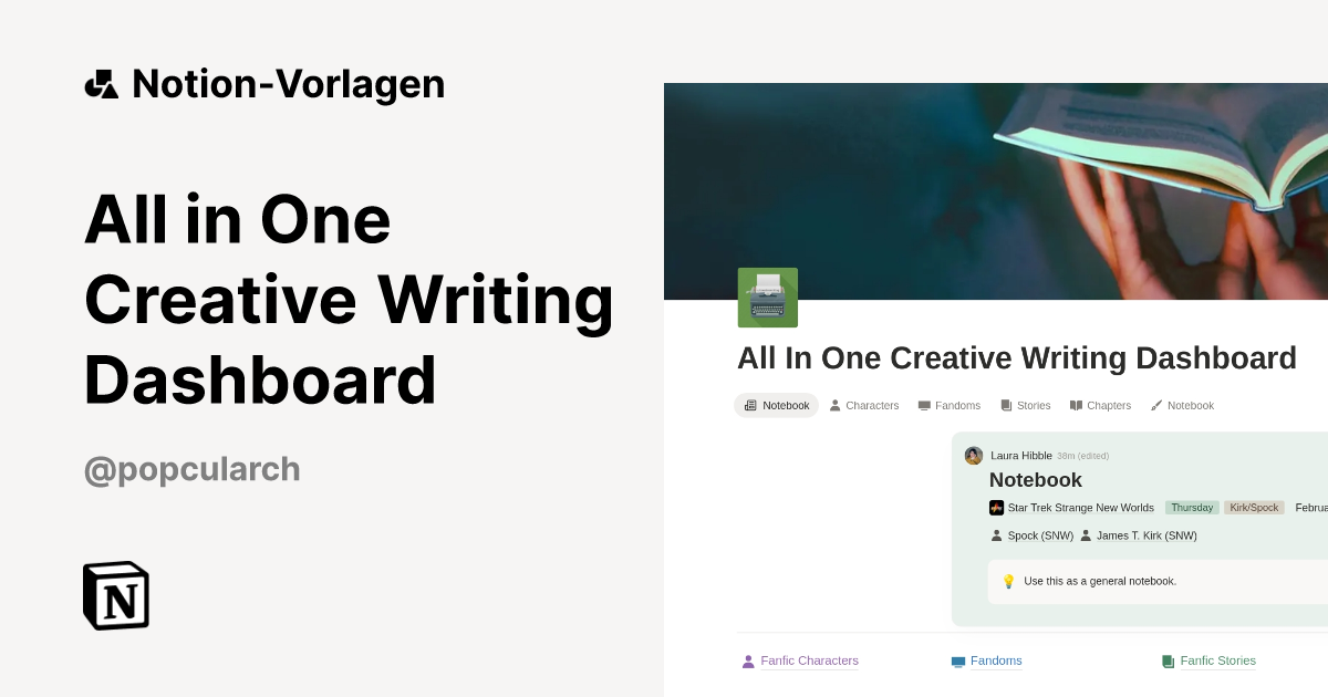 All in One Creative Writing Dashboard Vorlage von ...
