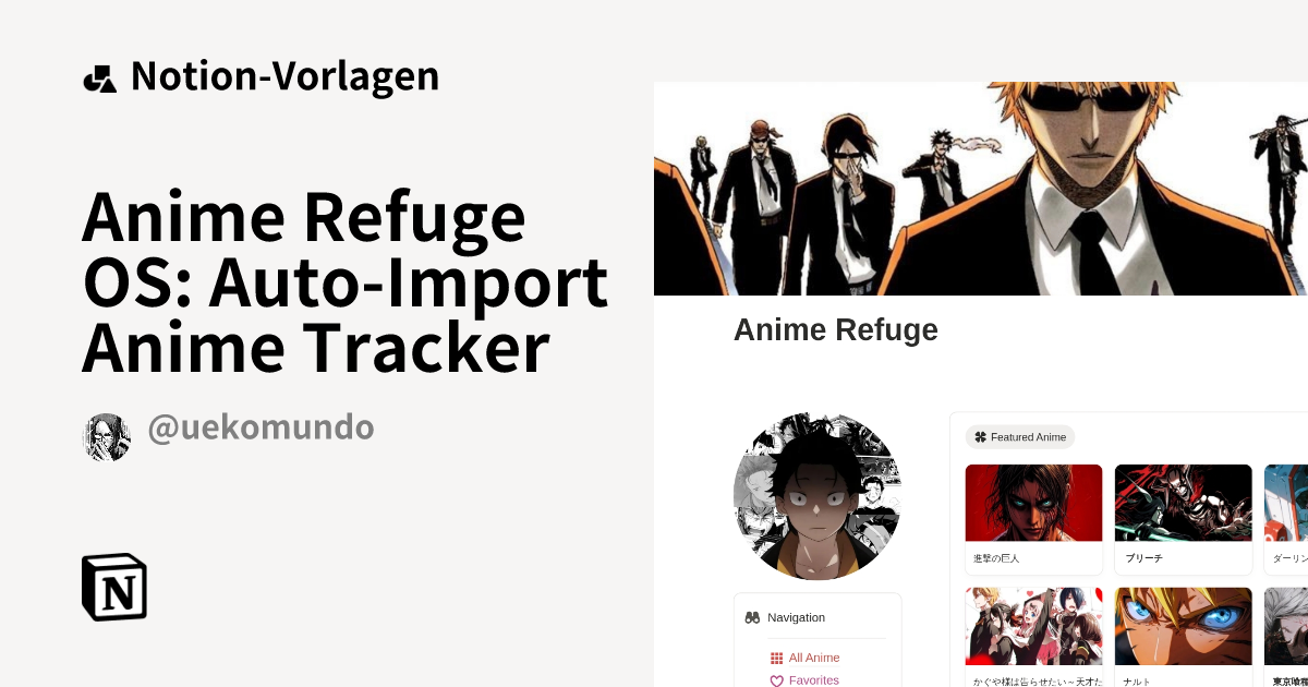 Anime Refuge OS: Auto-Import Anime Tracker Vorlage von Uekomundo ...