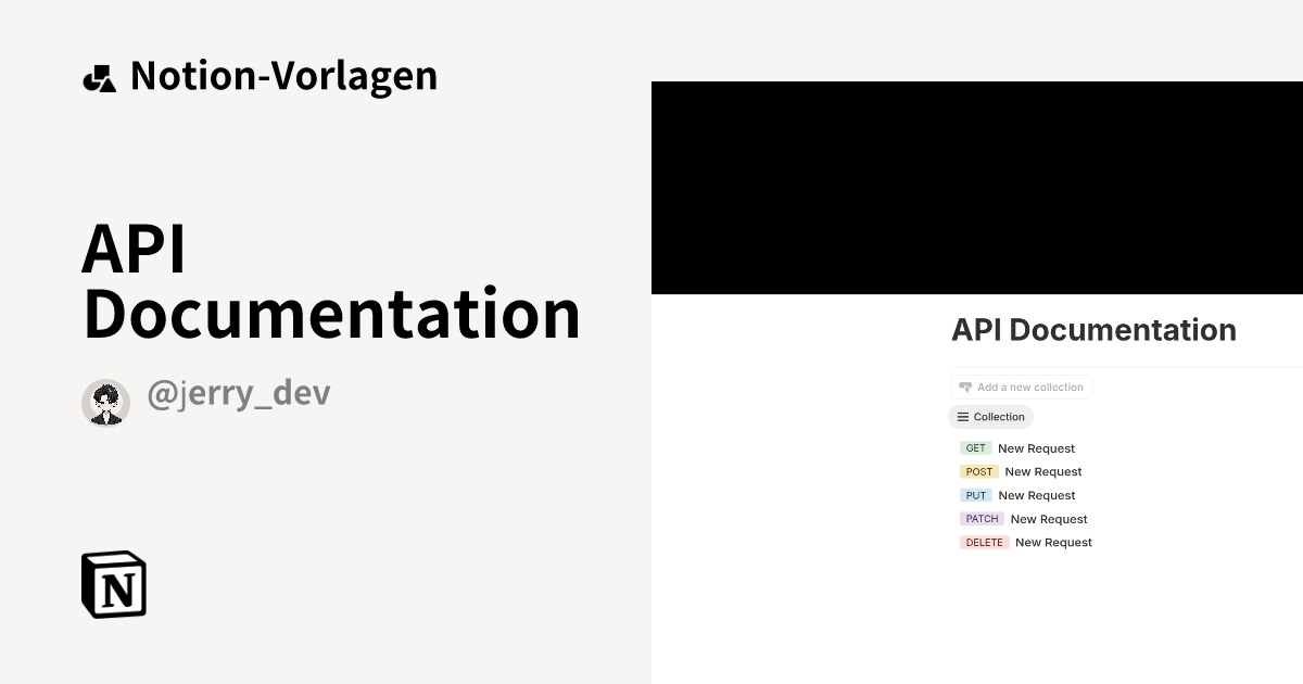 API Documentation Vorlage von Jerry | Notion-Marketplace