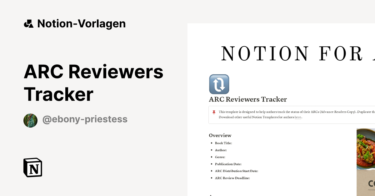 ARC Reviewers Tracker Vorlage | Notion-Marketplace