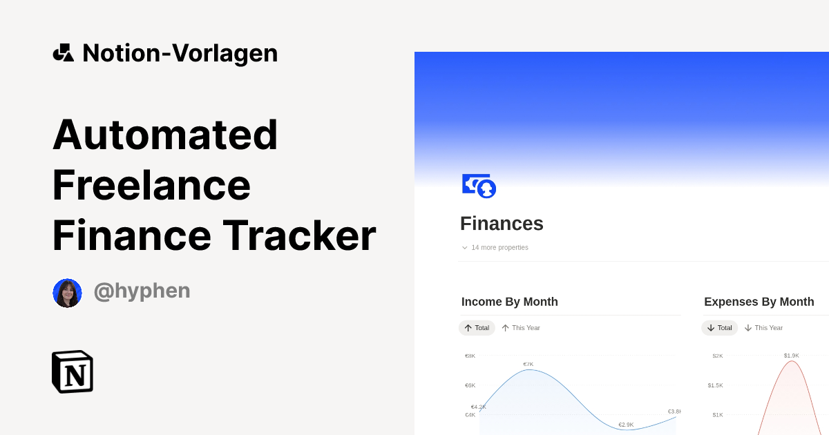 Automated Freelance Finance Tracker Vorlage | Notion-Marketplace