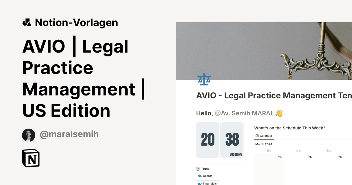 AVIO | Legal Practice Management | US Edition Vorlage von Semih MARAL ...