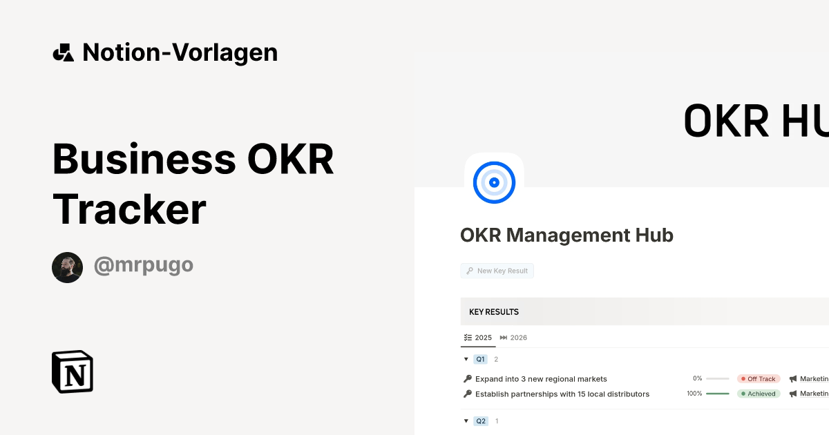 Business OKR Tracker Vorlage | Notion-Marketplace