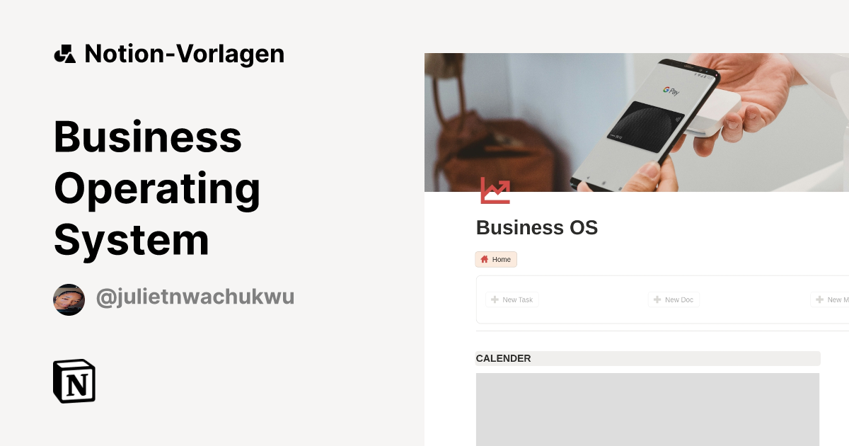 Business Operating System Vorlage von Stargirl | Notion-Marketplace