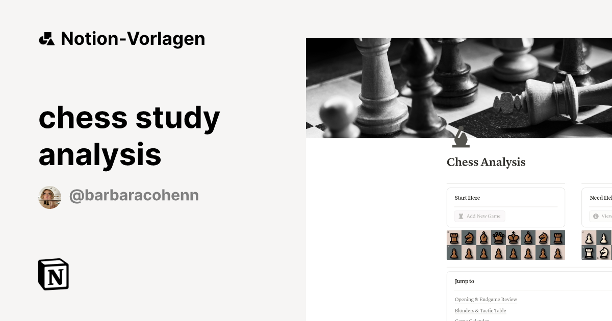 chess study analysis Vorlage von Bárbara cohen | Notion-Marketplace