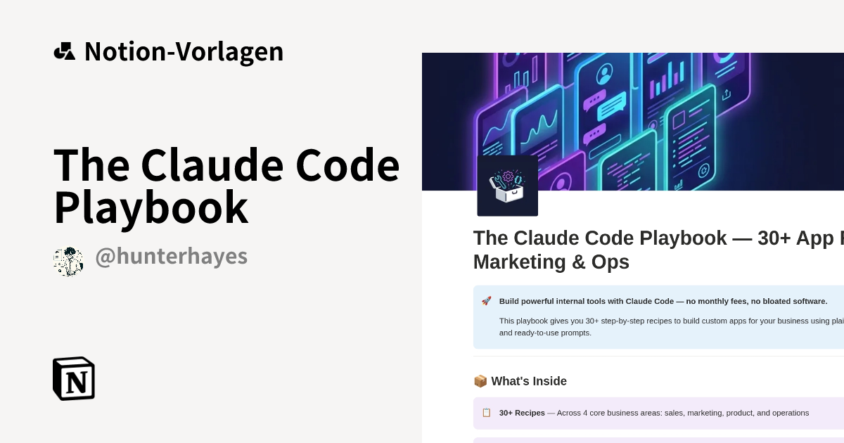 The Claude Code Playbook Vorlage | Notion-Marketplace