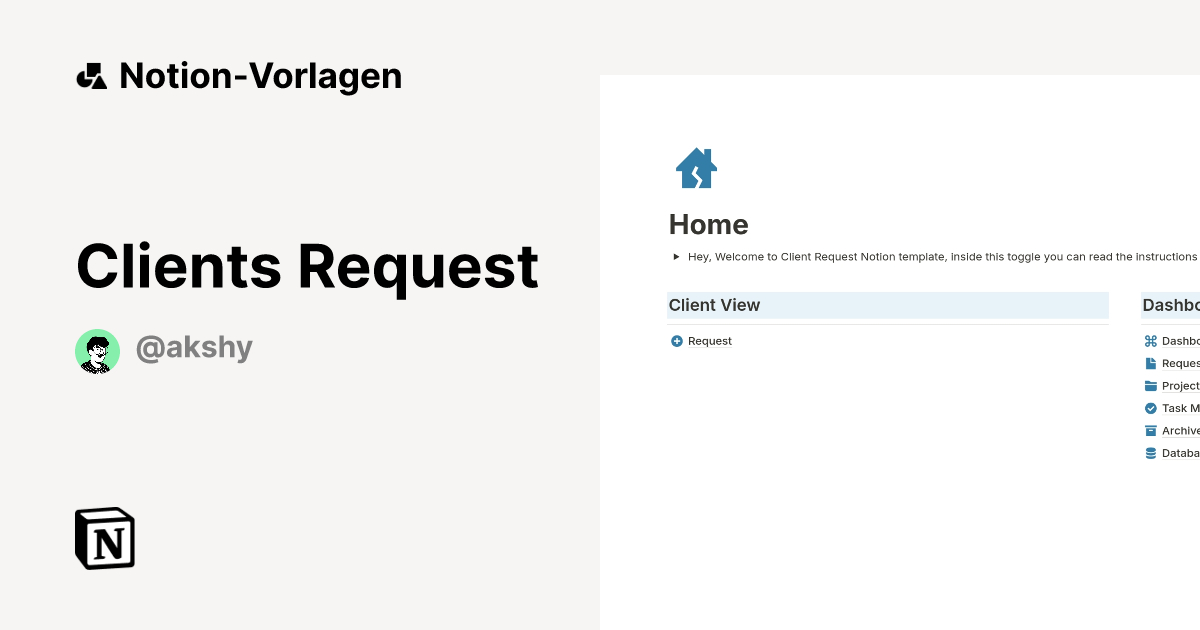 Clients Request Vorlage | Notion-Marketplace
